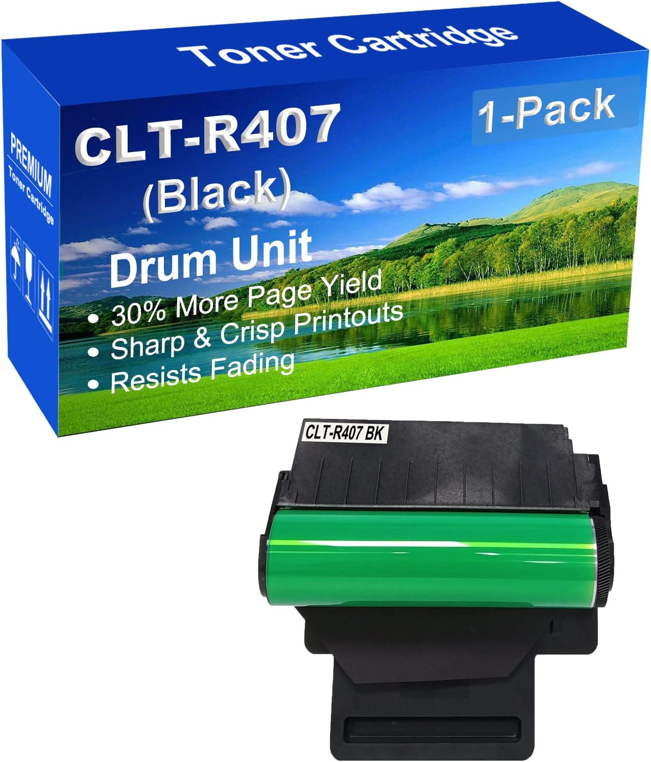1-Pack (Black) Compatible CLP 325, CLX 3180, CLX 3185 Printer Drum Unit ...