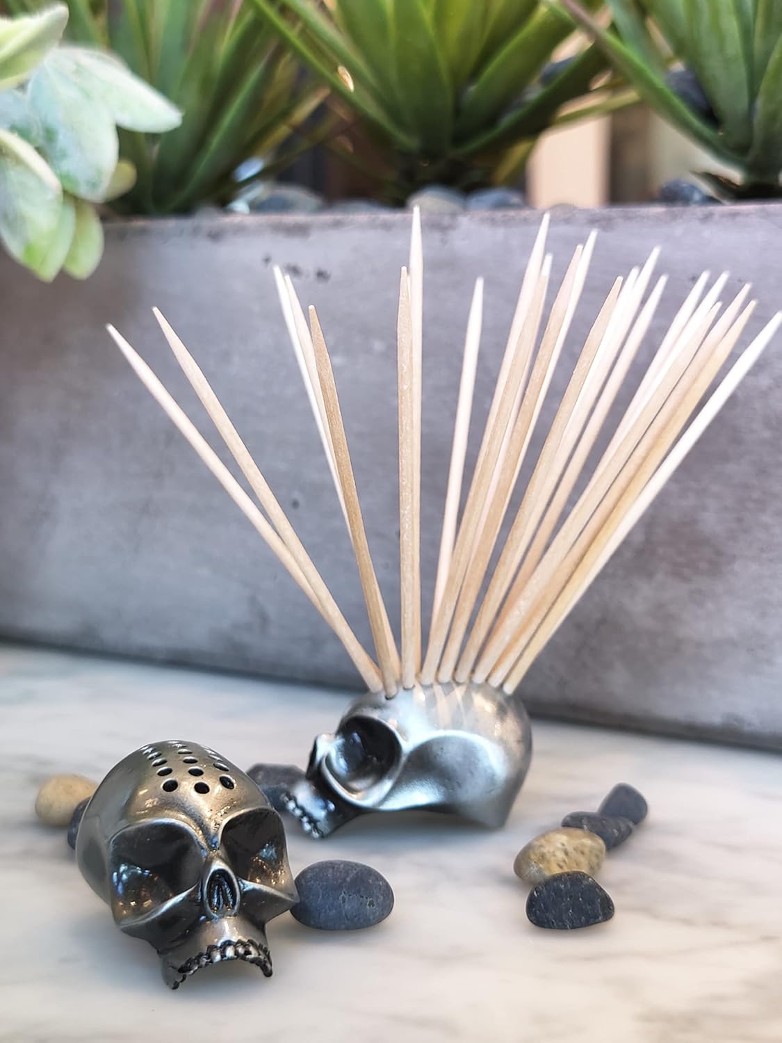 Amazon.com: Skull ToothPick Holder for Gothic-Spooky Decor and Goth ...