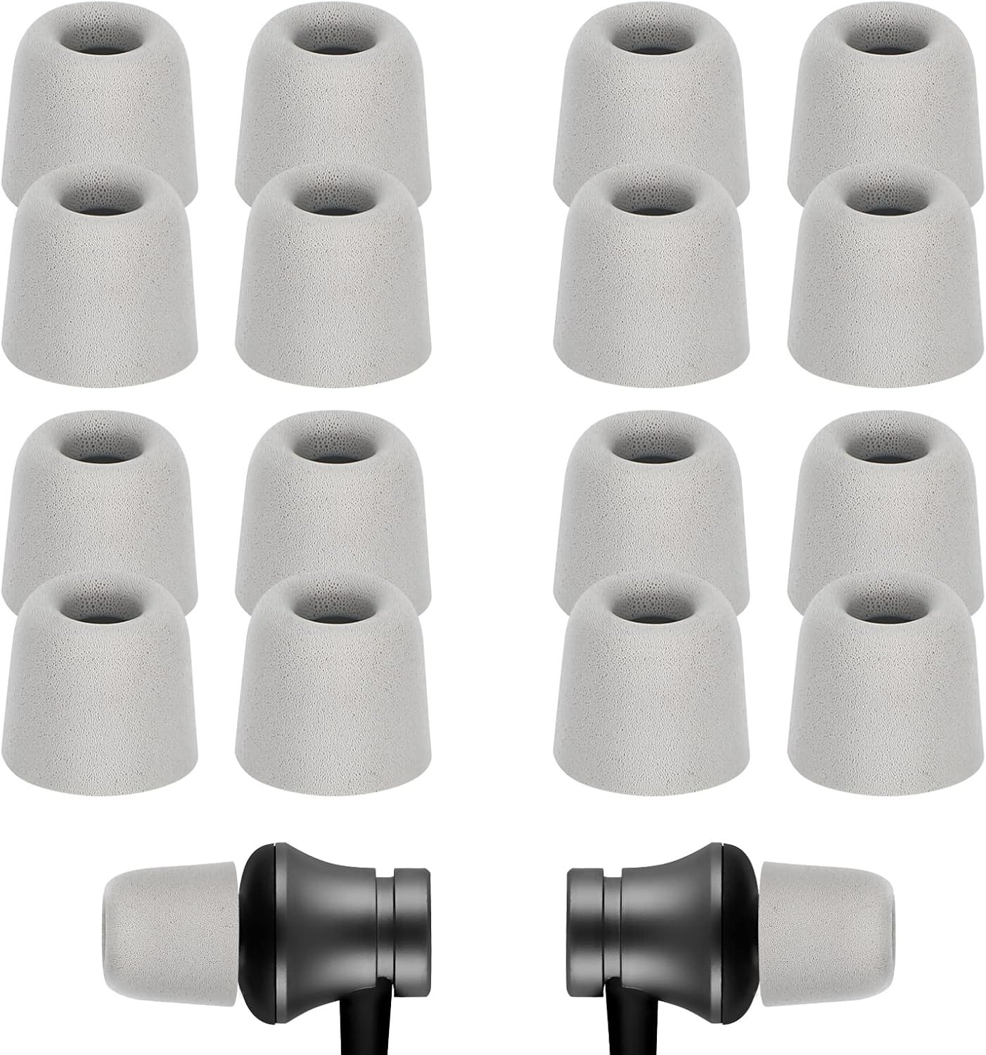 PROUSKY 8 Pairs Grey Memory Foam Earbud Tips, Replacement Earbud Tips ...