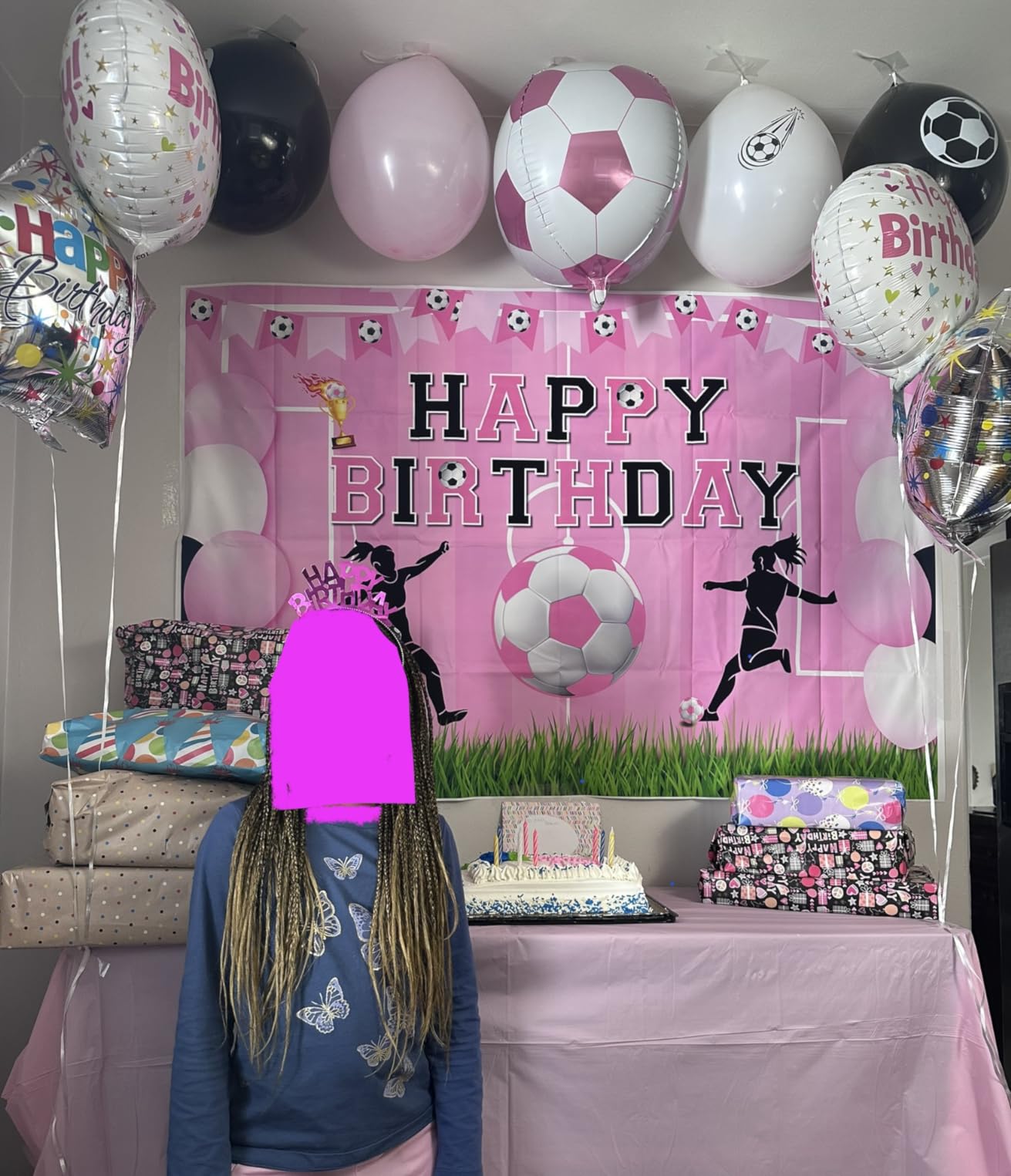 Amazon.com: kreat4joy Soccer Birthday Decorations for Girls, Pink ...