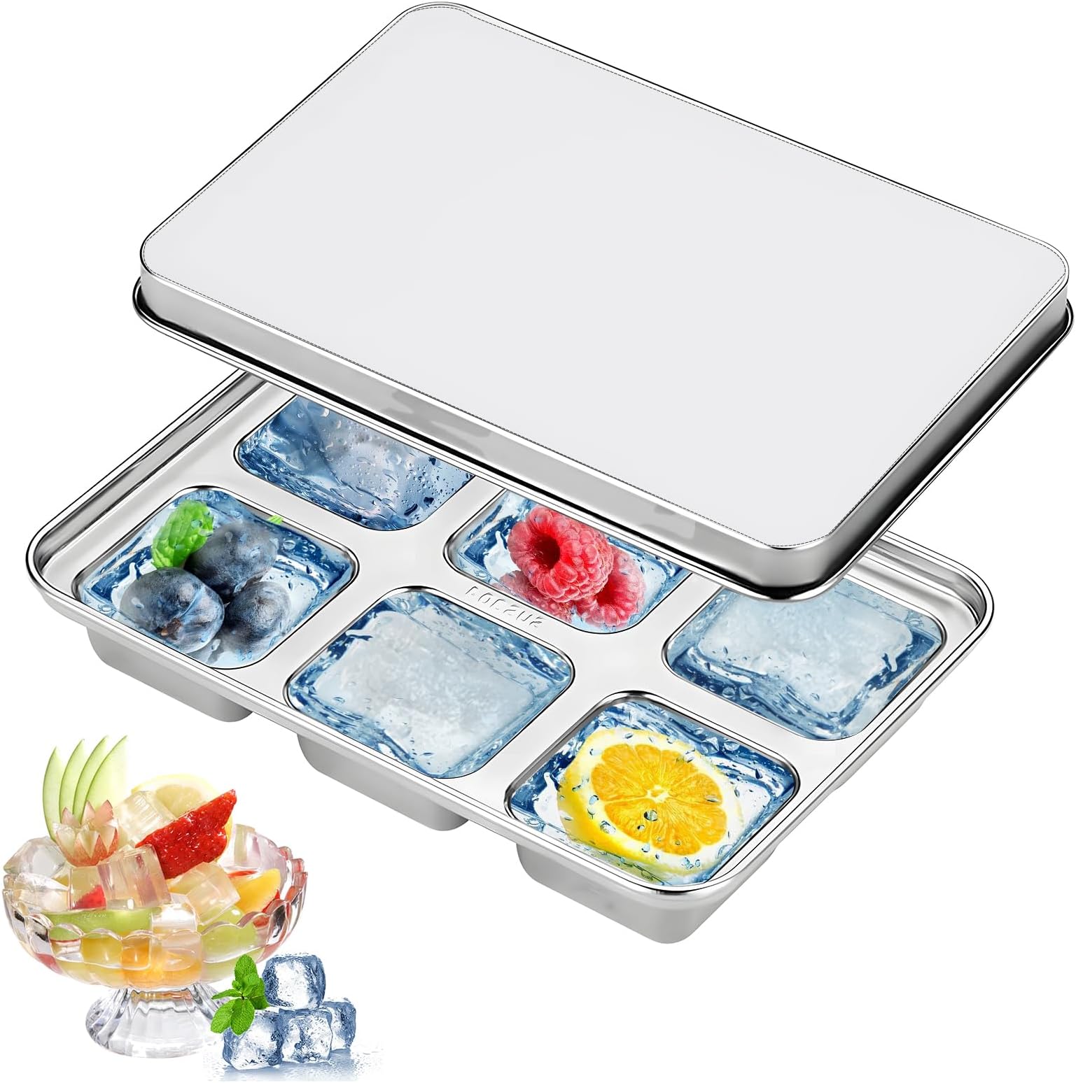 Onyx 18/8 Stainless Steel # ICE001 18 Slot Ice Cube Tray : Amazon.co.uk ...