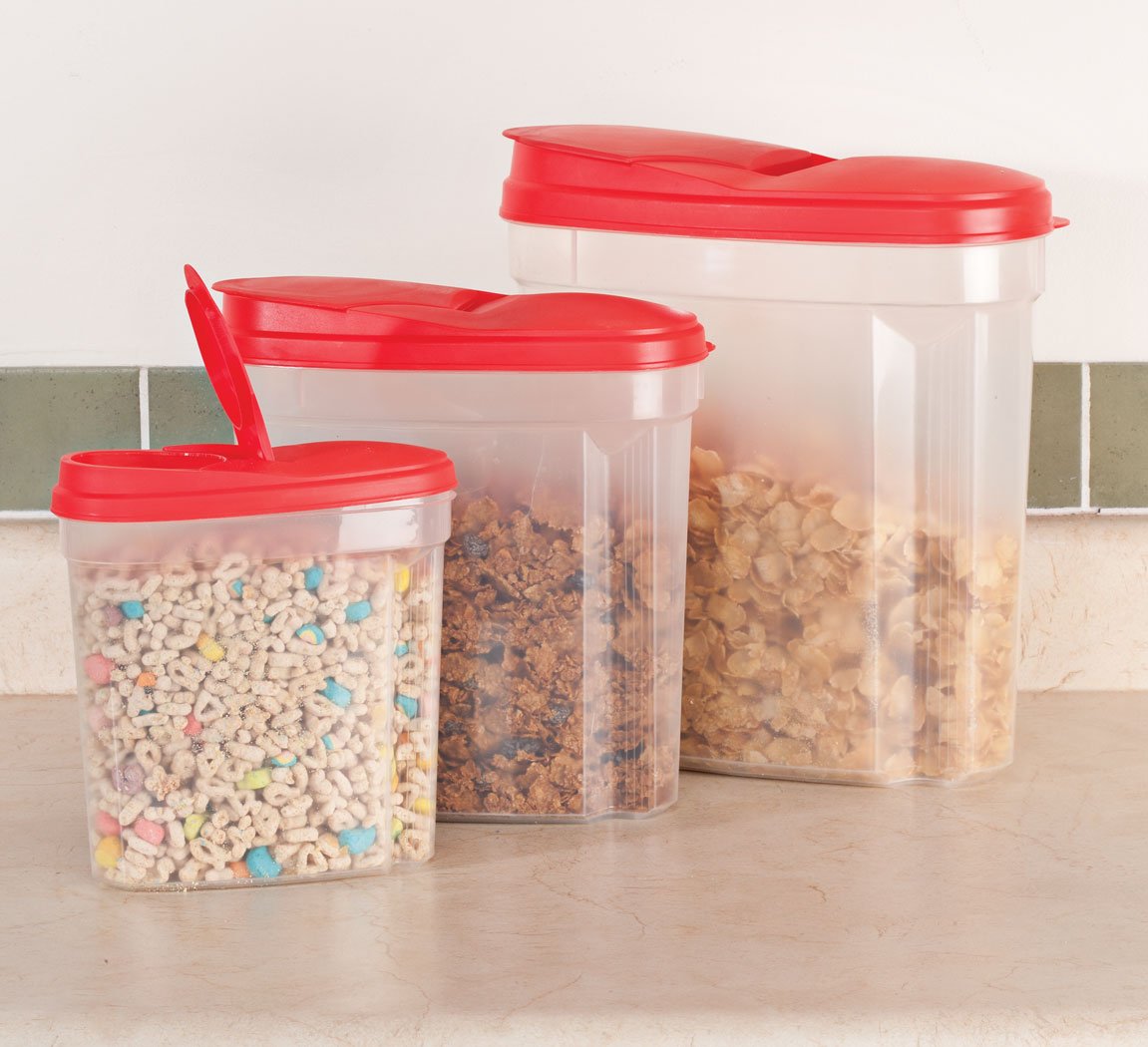 Snapklik.com : Pour And Store Plastic Dispensers Set Of 3