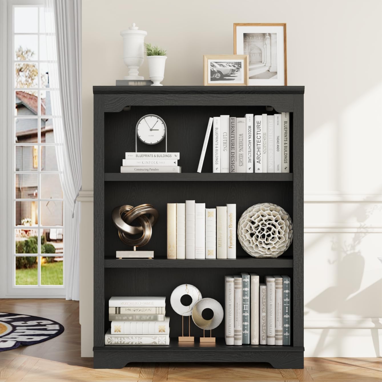 Amazon.com: HIFYOBRO 3 Tier Bookshelf and Bookcase, 31.5" Wide Wooden ...