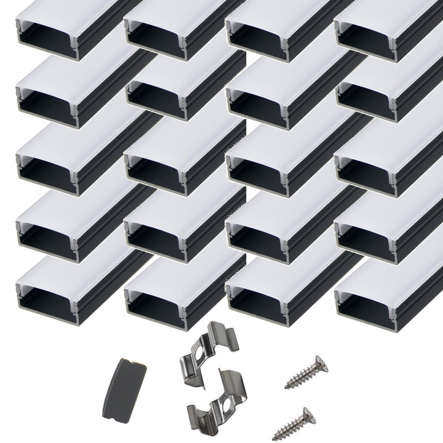 Amazon.com: StarlandLed Aluminum Black Channel 20Pack 3.3Ft/1M for 16mm ...