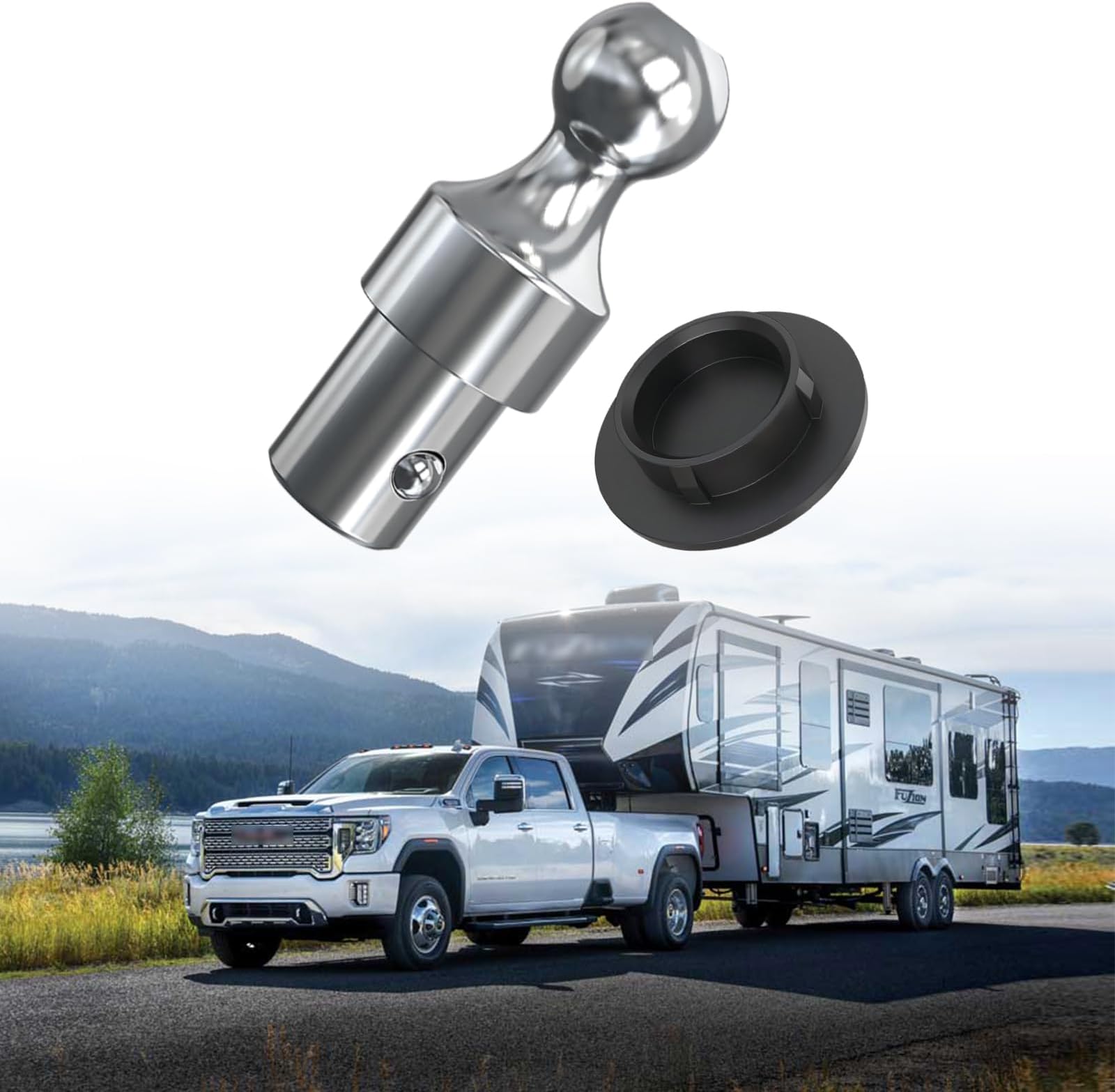 60629 Puck System Gooseneck Hitch Ball, 2 5/16-Inch Gooseneck Ball ...