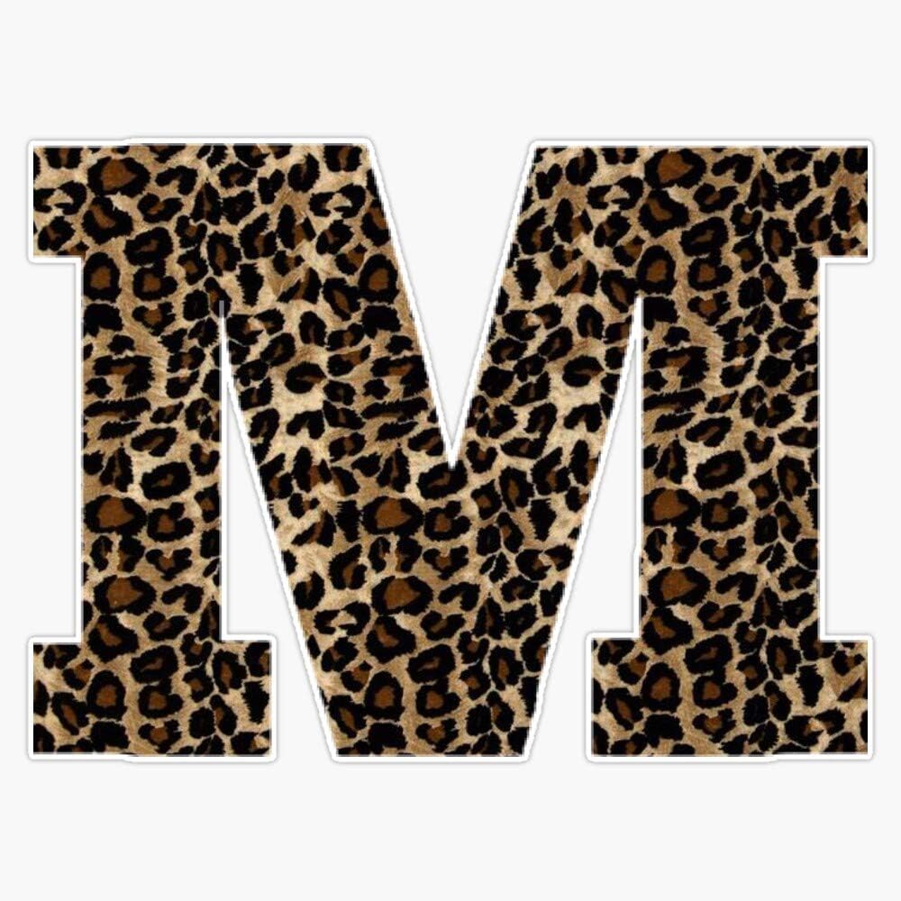 Amazon.com: Leopard Letter - M Sticker Outdoor Rated Vinyl Sticker ...
