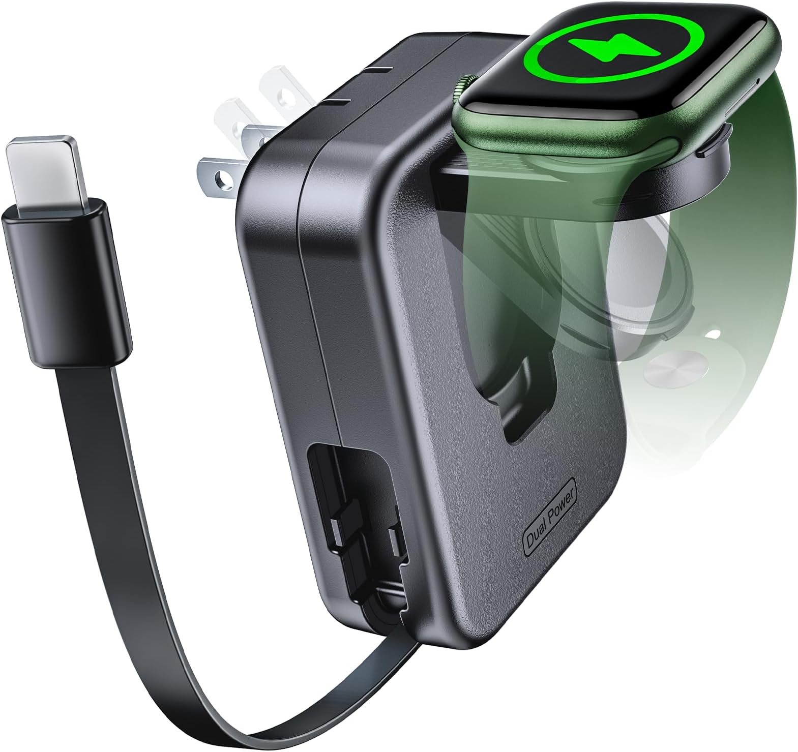 Amazon.com: AFLYDOG for Apple Watch Charger Block, 2 in 1 Wall Charger ...