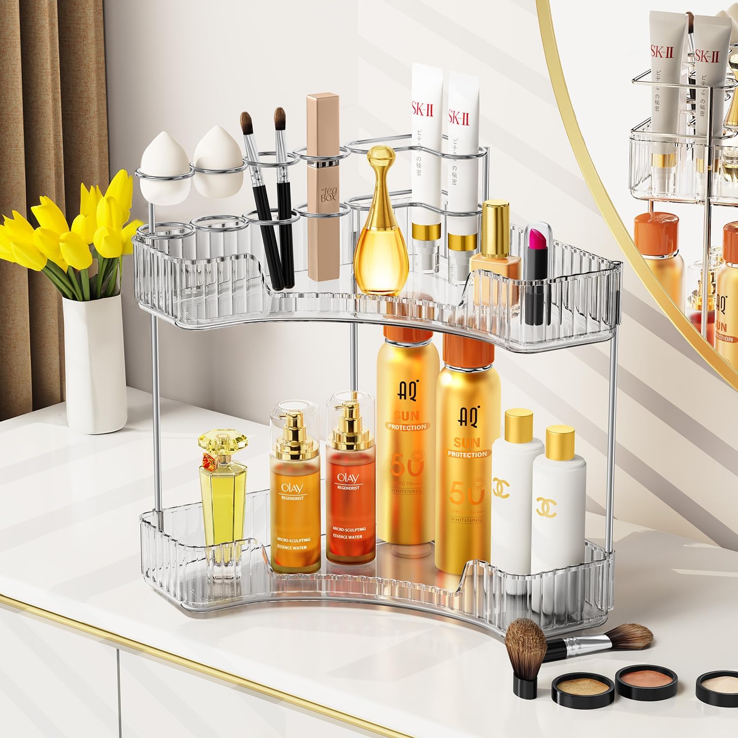 Amazon.com: COMODID Corner Bathroom Counter Organizer Countertop Shelf ...