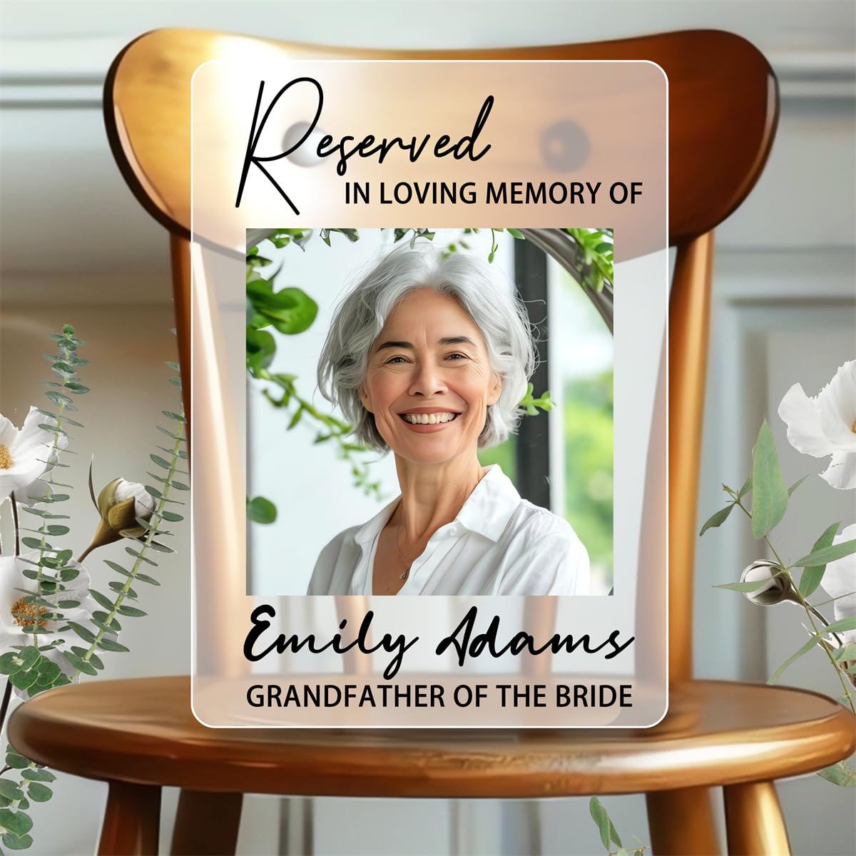 Amazon.com: Personalized Photo Wedding Memorial Sign Plaque, Reserved ...