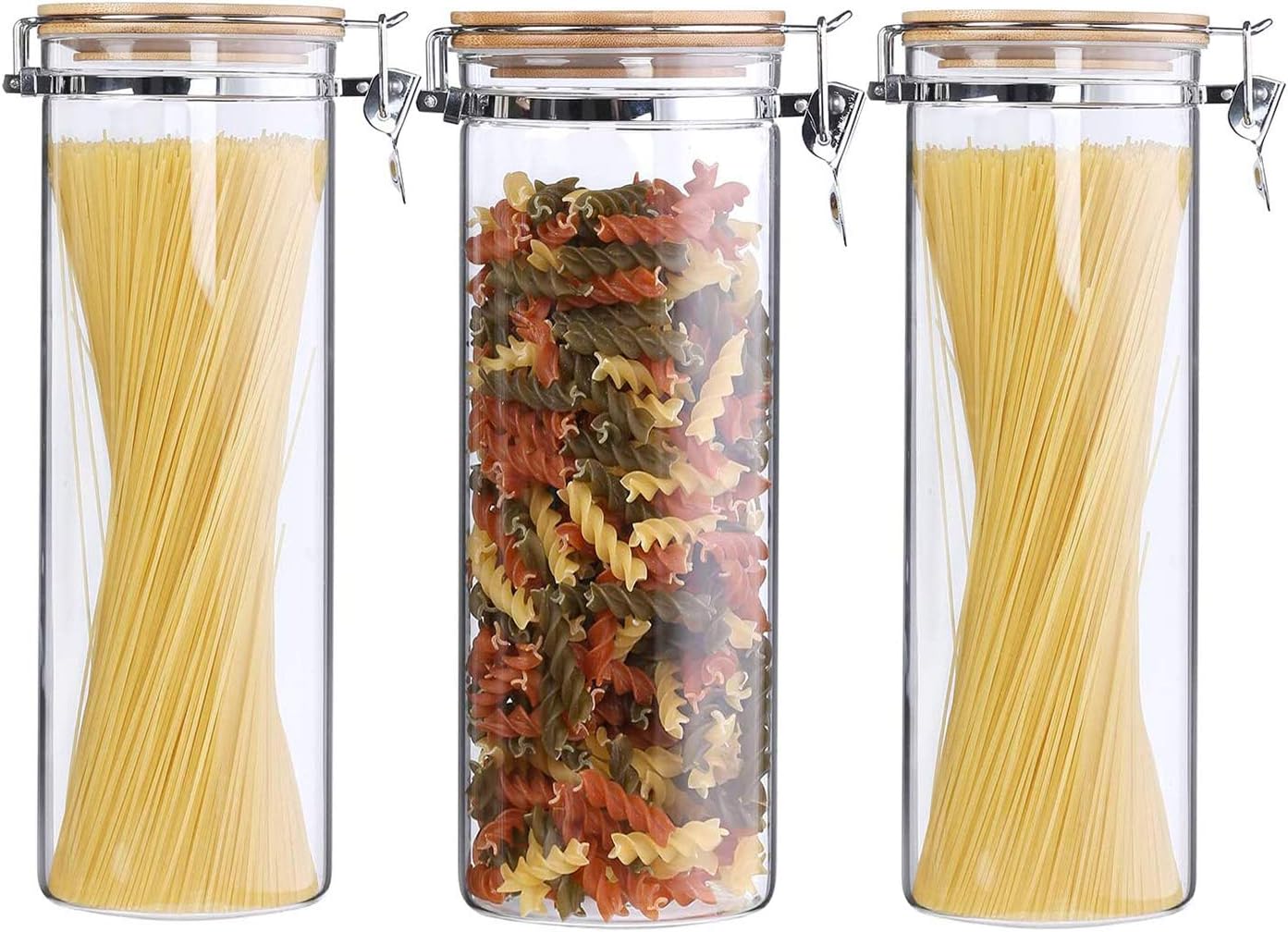 Amazon.com: Tall Borosilicate Glass Storage Pasta Storage Containers ...