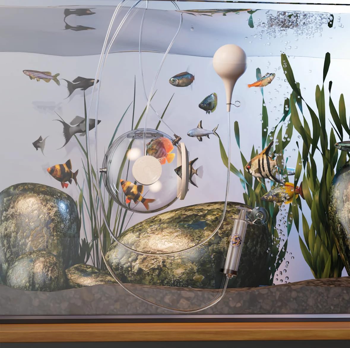 TankMatez Hydraulic Swivel Bubble Fish Trap with Mirror LureTimeout ...
