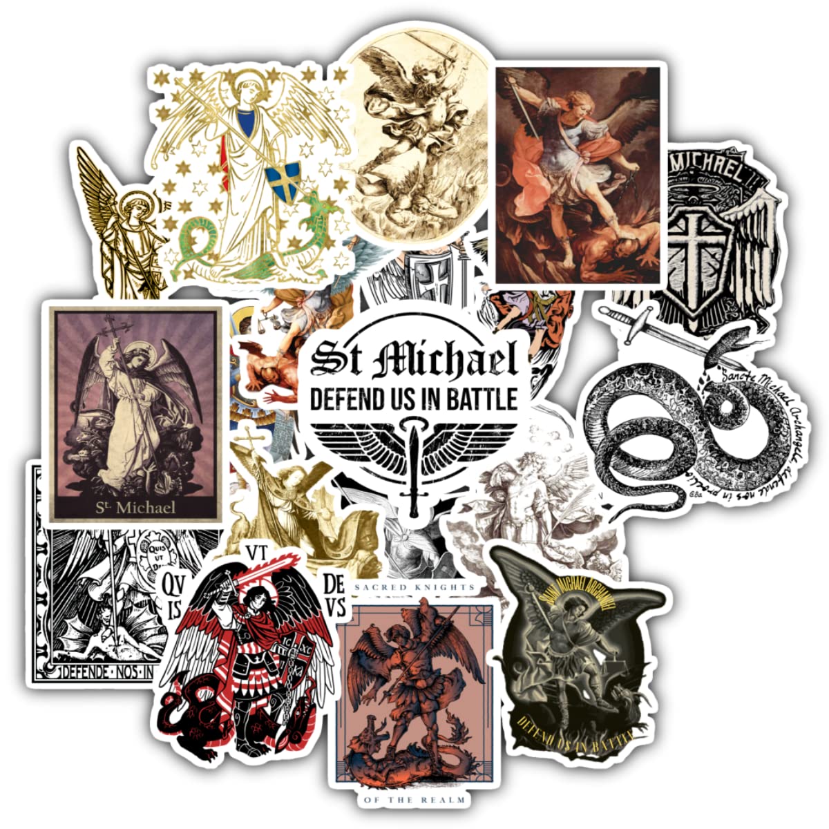 Amazon.com: 20 Pcs Stickers Packs Archangels Vinyl St Decal of Colorful ...