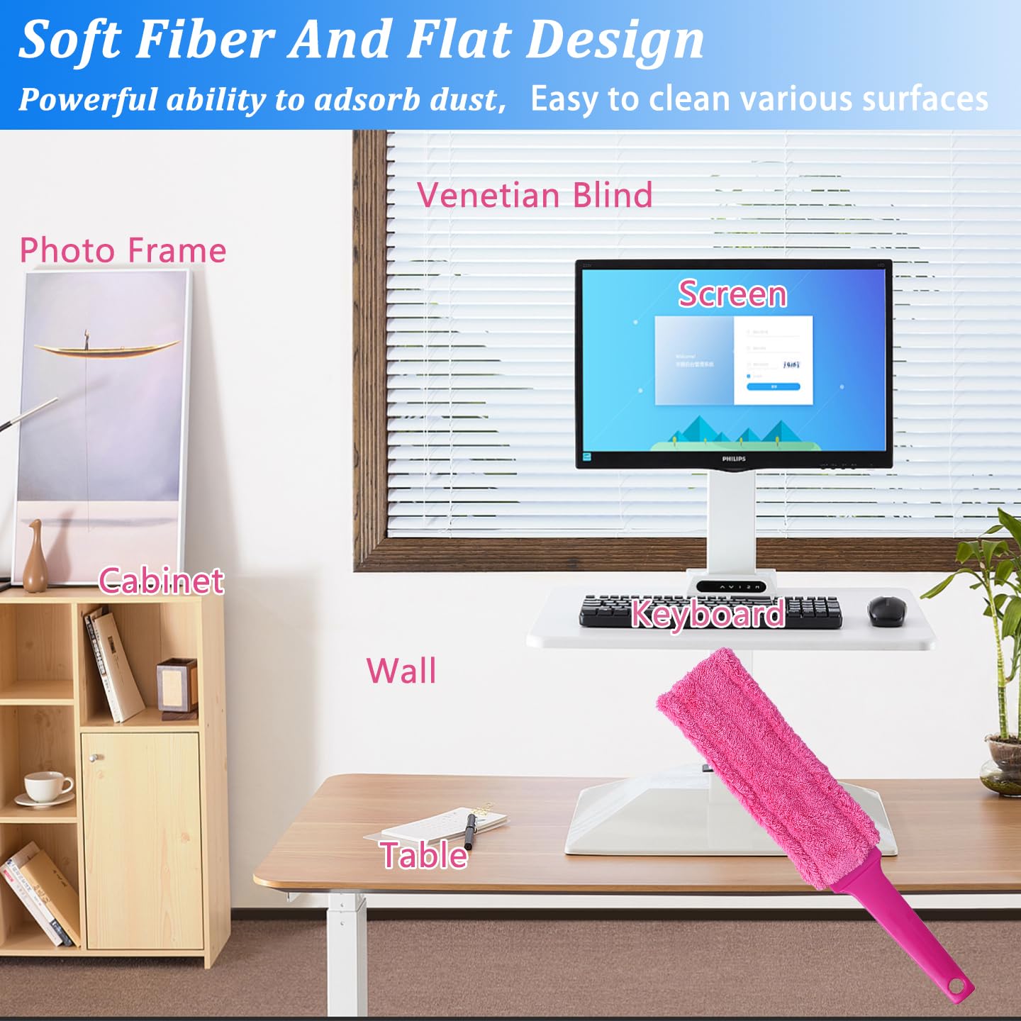 Snapklik.com : 4 Pack Microfiber Dusters - 15 Inch Length, Flat Design ...