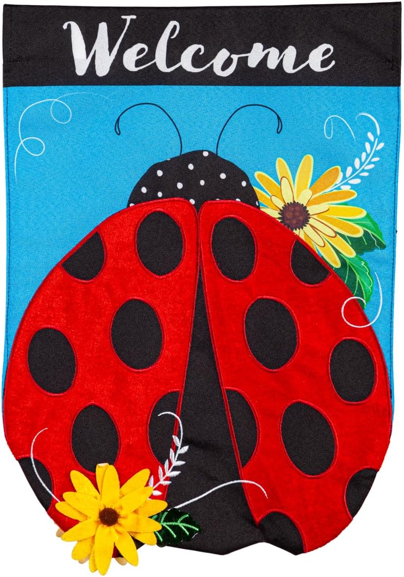 Amazon.com : Ladybug Spring Summer Garden Flag 12x18 Inch Double Sided ...