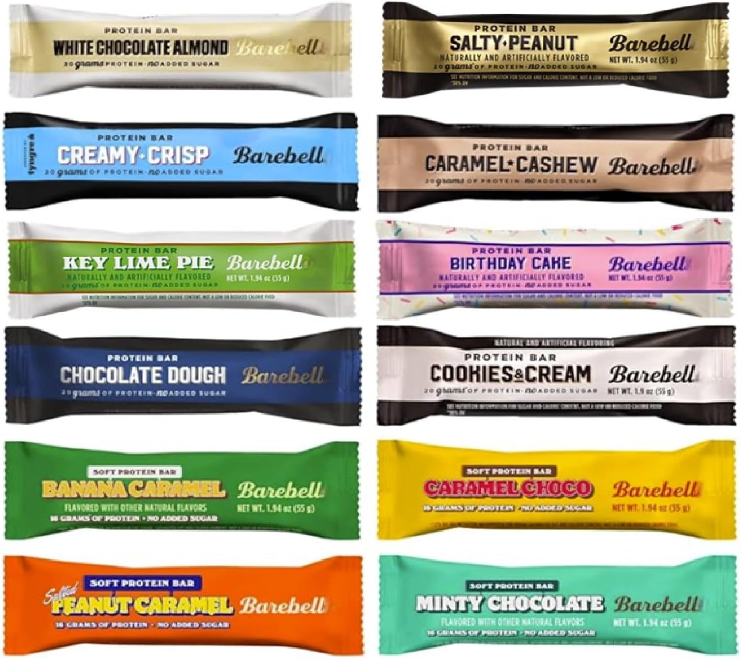 Amazon.com : Barebells Protein Snacks Bars Creamy Crisp - 12 Count,Pack ...