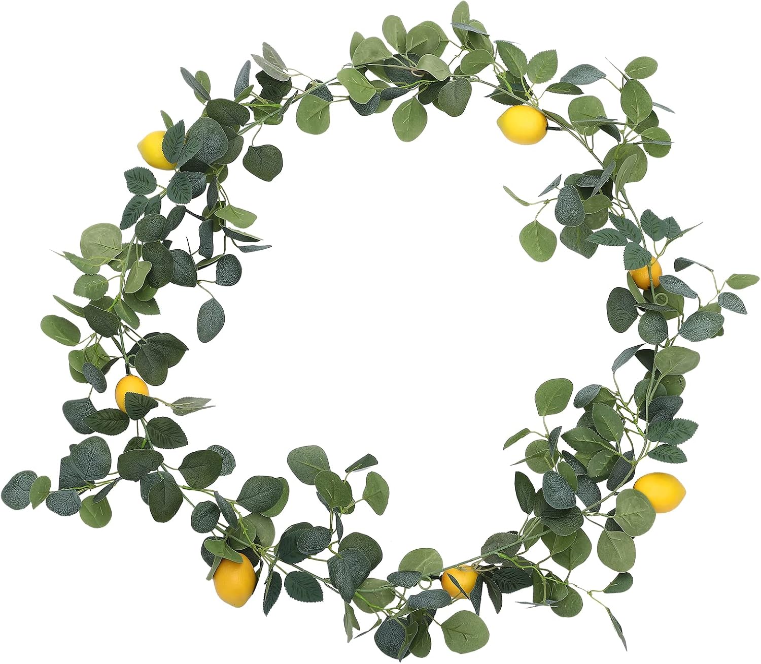 76.8 Inch Artificial Lemon Greenery Garland, Spring Greenery Garland ...