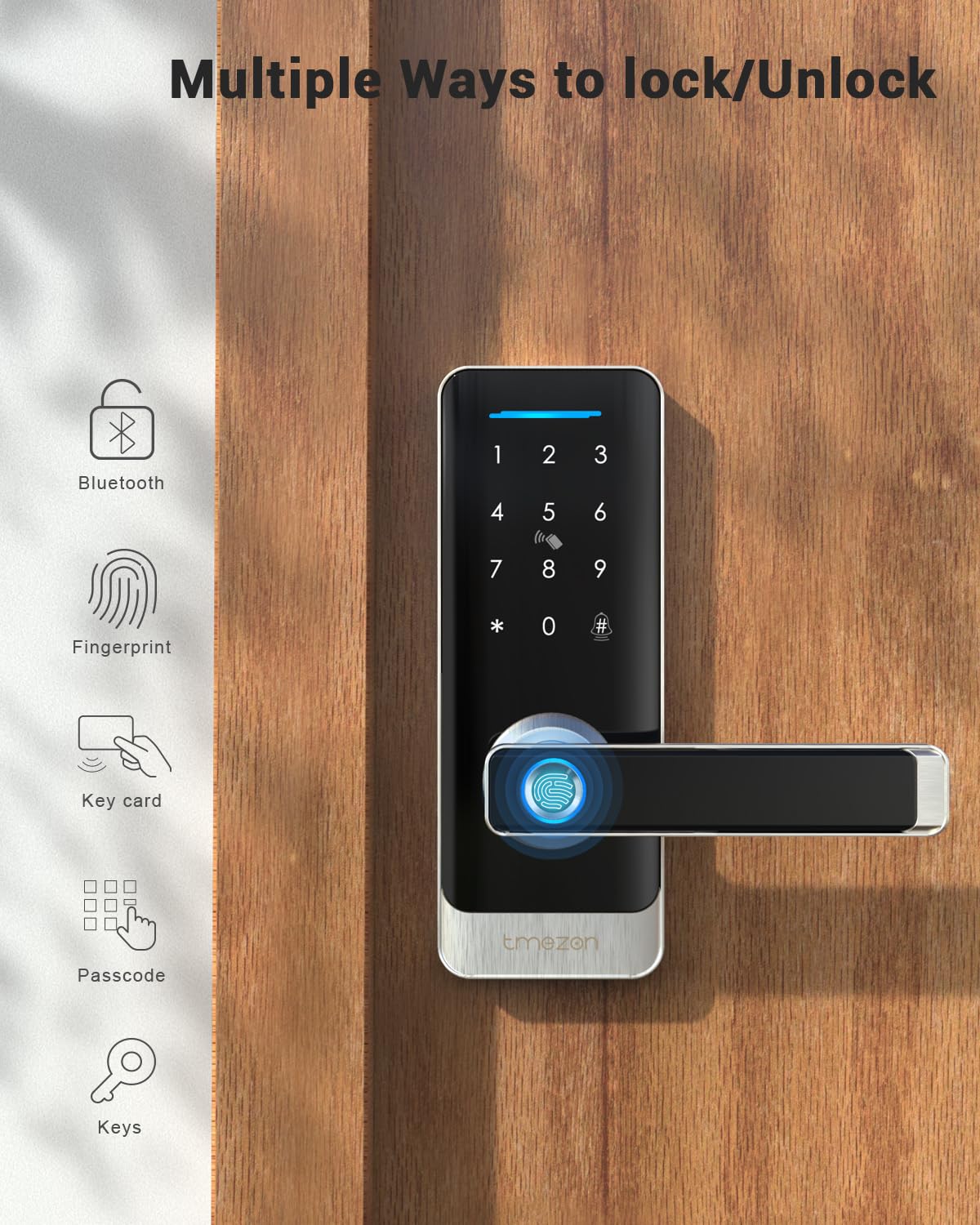 Snapklik.com : TMEZON Smart Door Lock, Fingerprint Smart Lock For Front ...