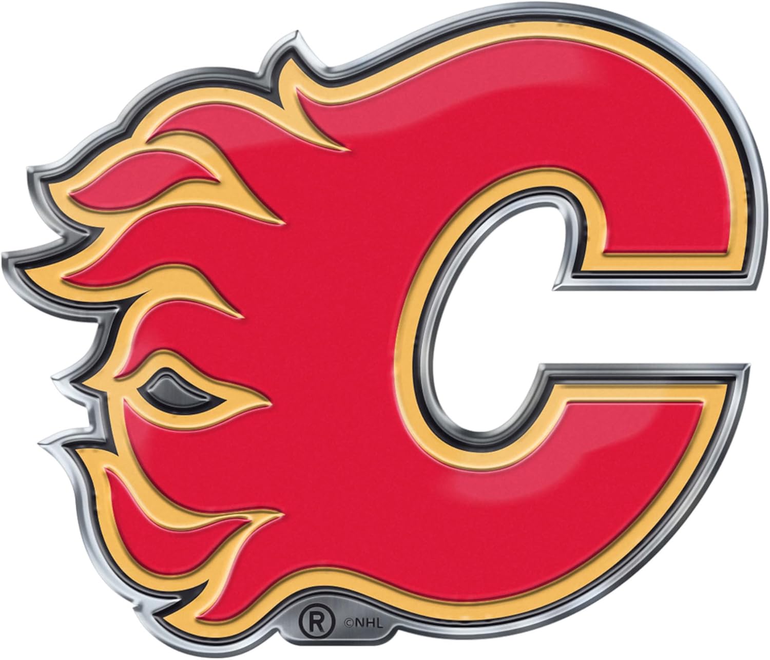 FANMATS 60480 Calgary Flames Heavy Duty Aluminum Embossed Color Emblem ...