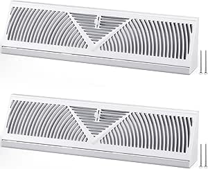 Yaocom 2 Pcs 18 Inch Floor Baseboard Diffuser (Duct Opening Size) with ...