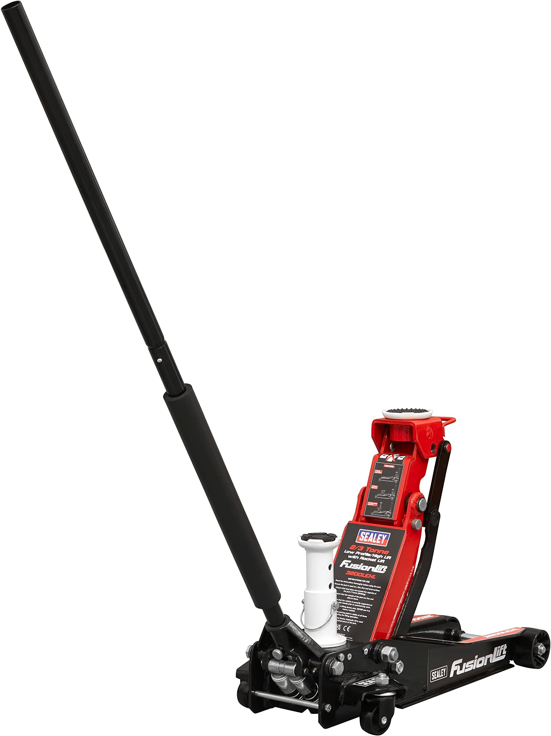 Sealey 4 Tonne Low Profile Trolley Jack, Car Jack, with Rocket Lift ...