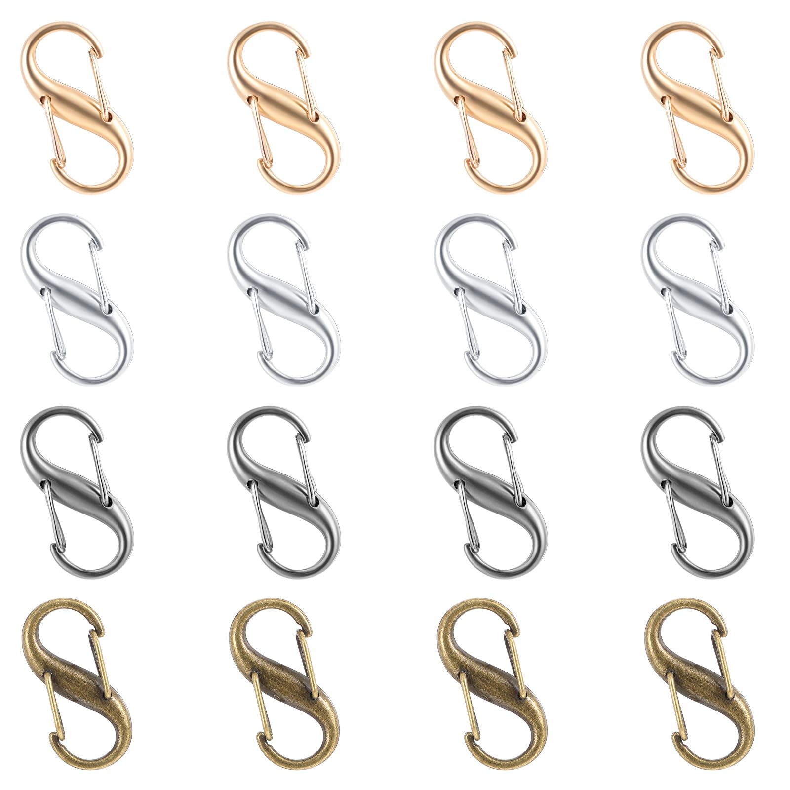 Amazon.com: 16PCS Mini Carabiner Clip S Double Lobster Clasp ...