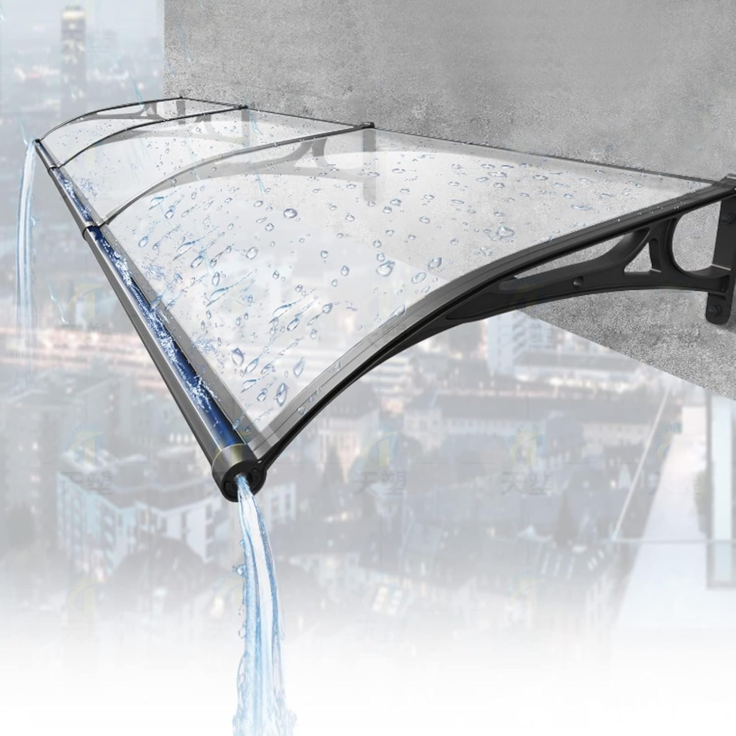 Curved Polycarbonate Patio Cover, Awning, Door & Window Rain Protection ...