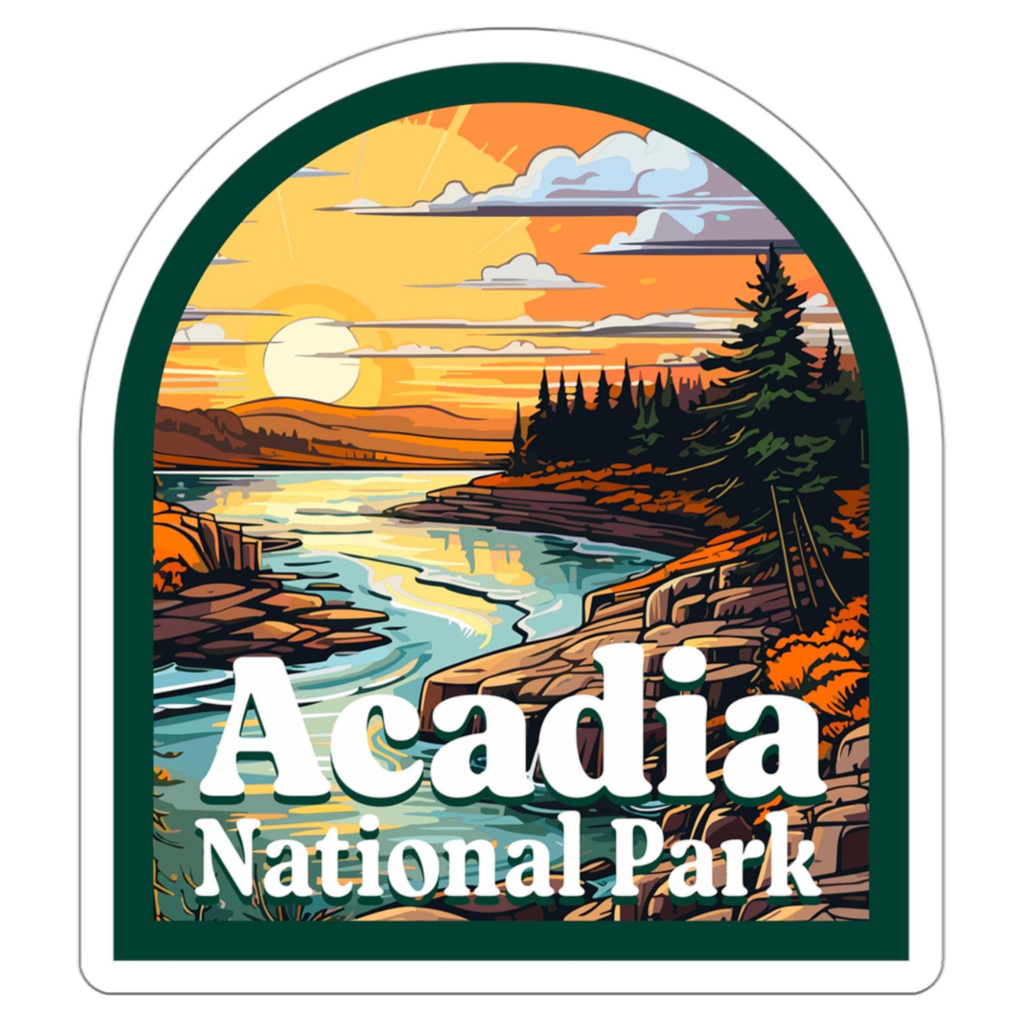 Amazon.com: No Thorns Media Acadia National Park Maine Sticker ...