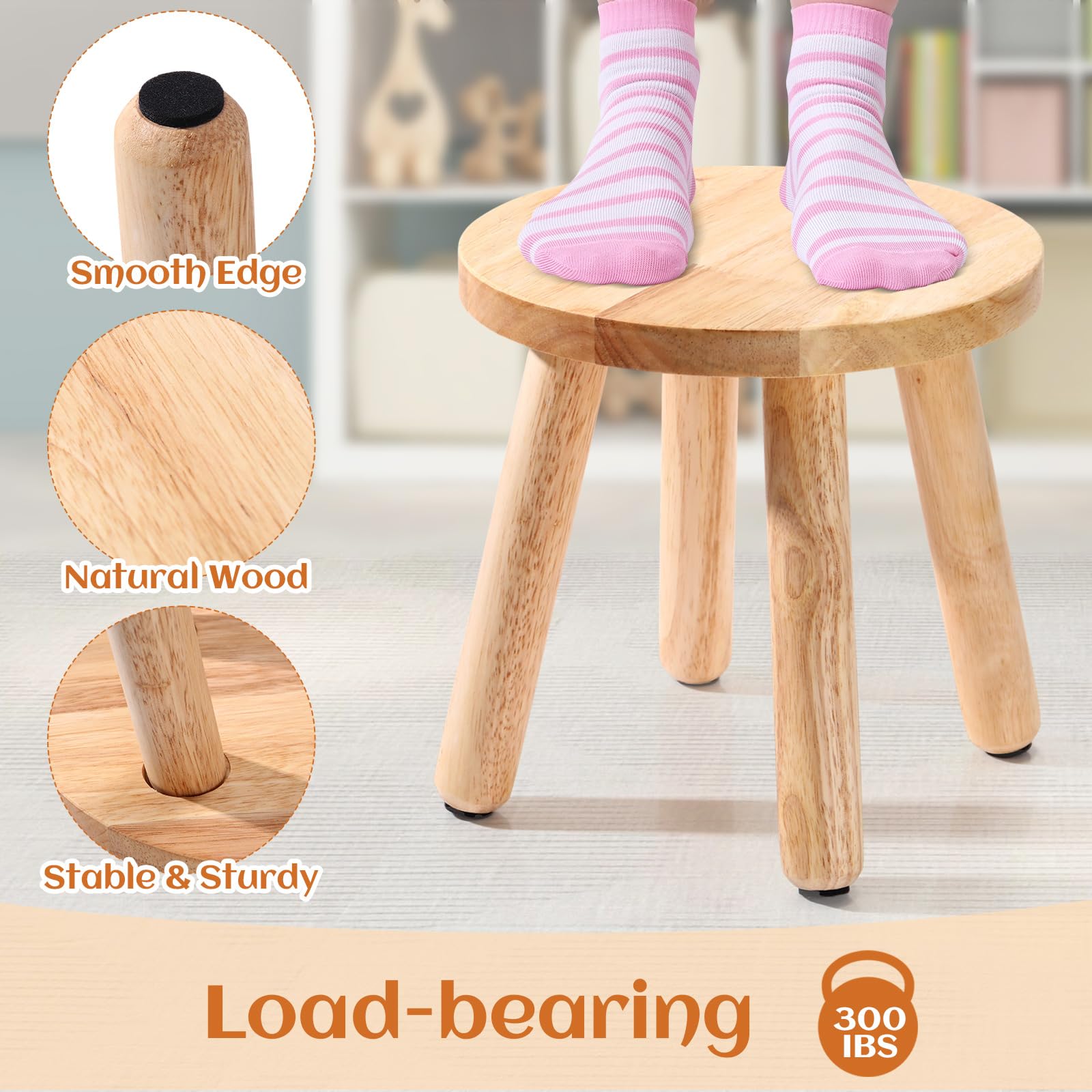 Snapklik.com : 1 Pc Wooden Step Stools 10 Inch Stool Matched Sensory ...