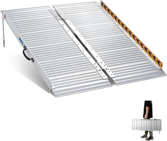 Aluminum Wheelchair Ramp, gardhom 92x72x5cm Foldable Ramps with 272KG ...
