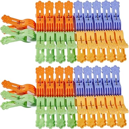 Amazon.com: Colorful Plastic Clothespins, Heavy Duty Laundry Clothes ...