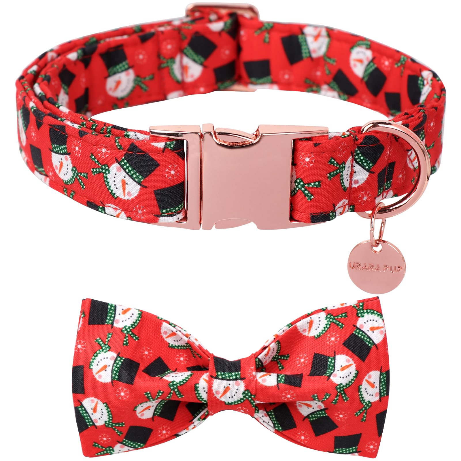 Amazon.com : UP URARA PUP Christmas Dog Collar with Bow Tie, Christmas ...