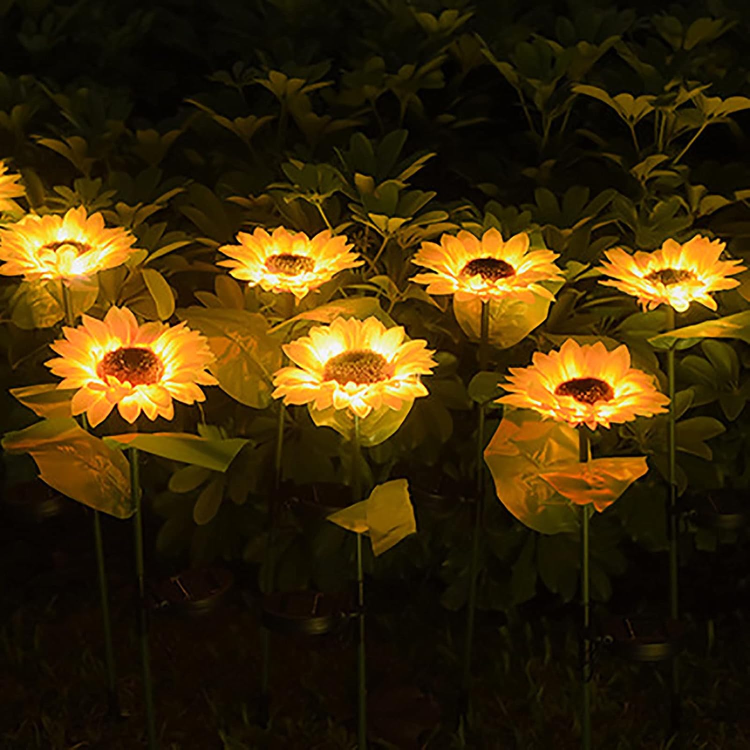 Amazon.com: convinced8 Sunflower Lights,25in Solar-Powered Sunflower ...