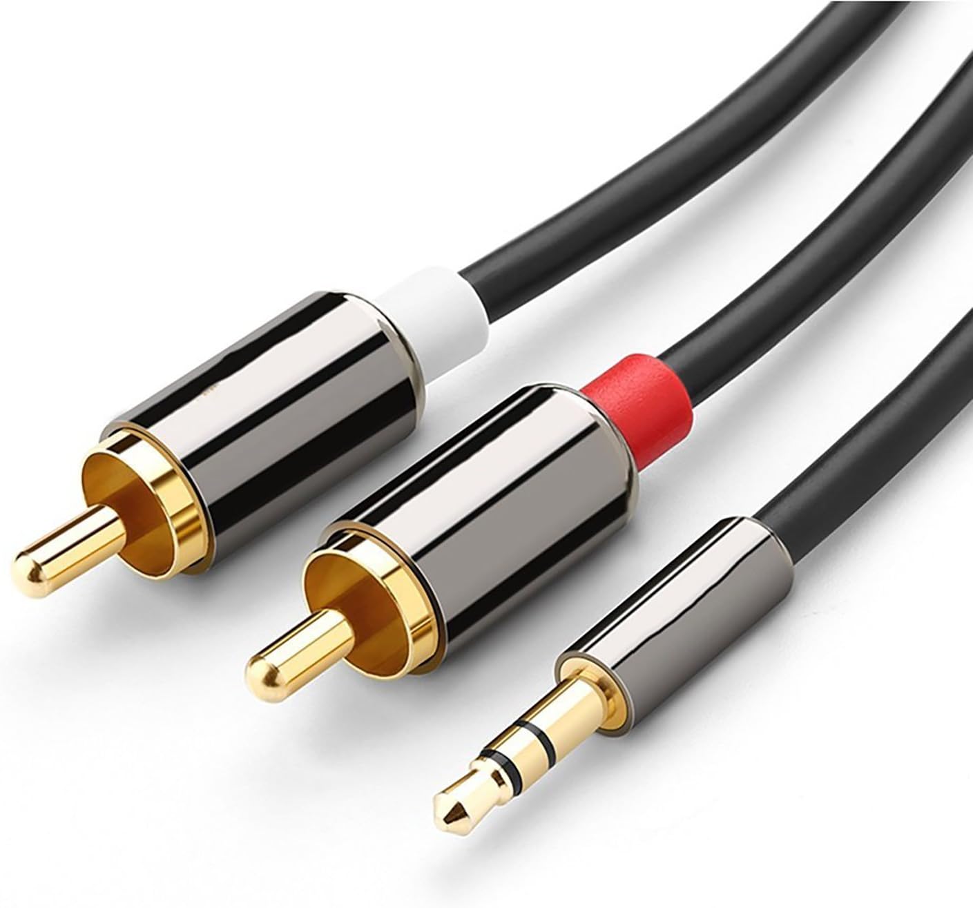 MOSWAG RCA Cable 3.3ft/1M,3.5mm Male to 2RCA Male Stereo Audio Adapter ...