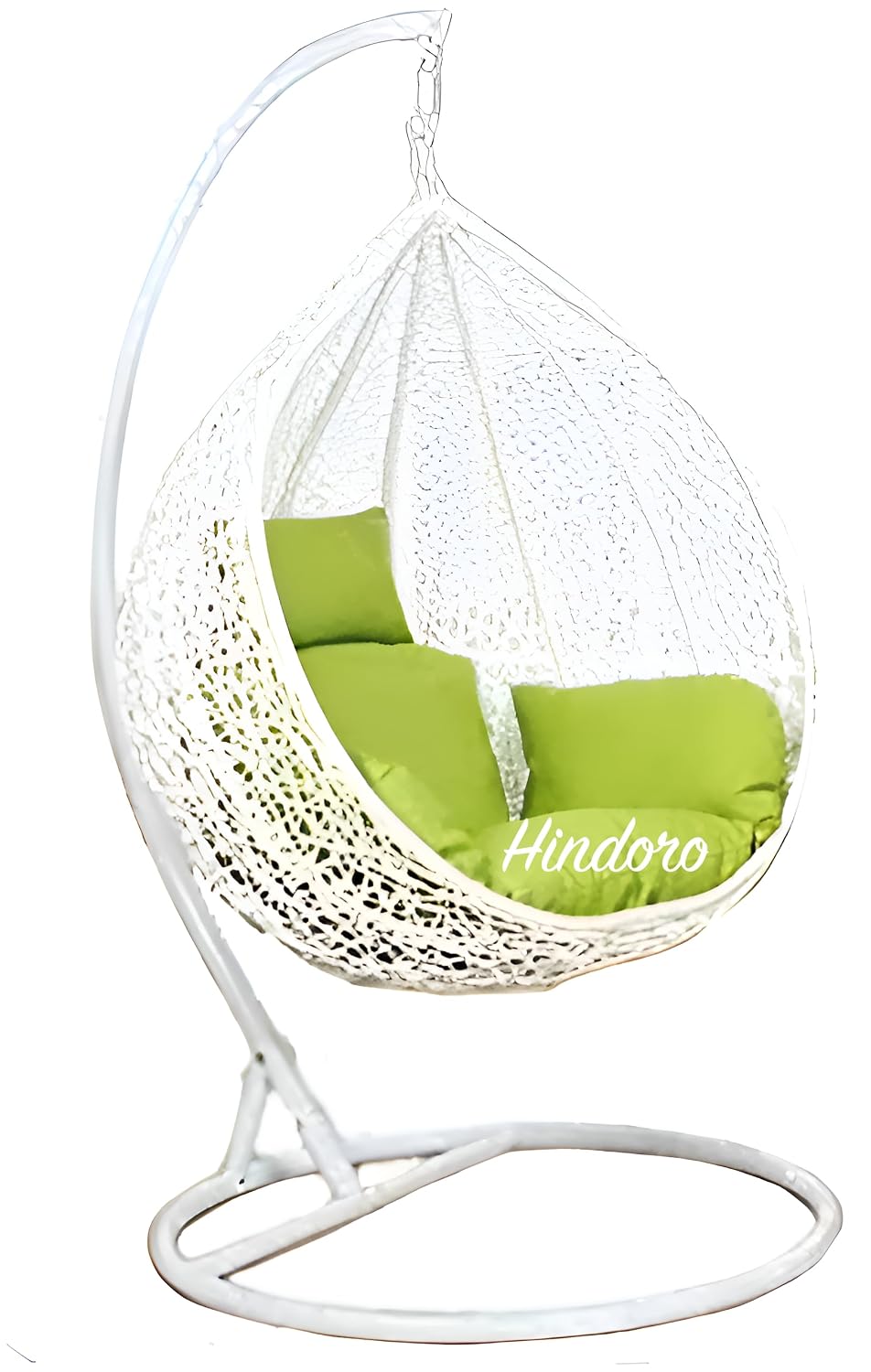 Hindoro Rattan Wicker Wrought Iron Single Seater Swing Chair with Stand ...