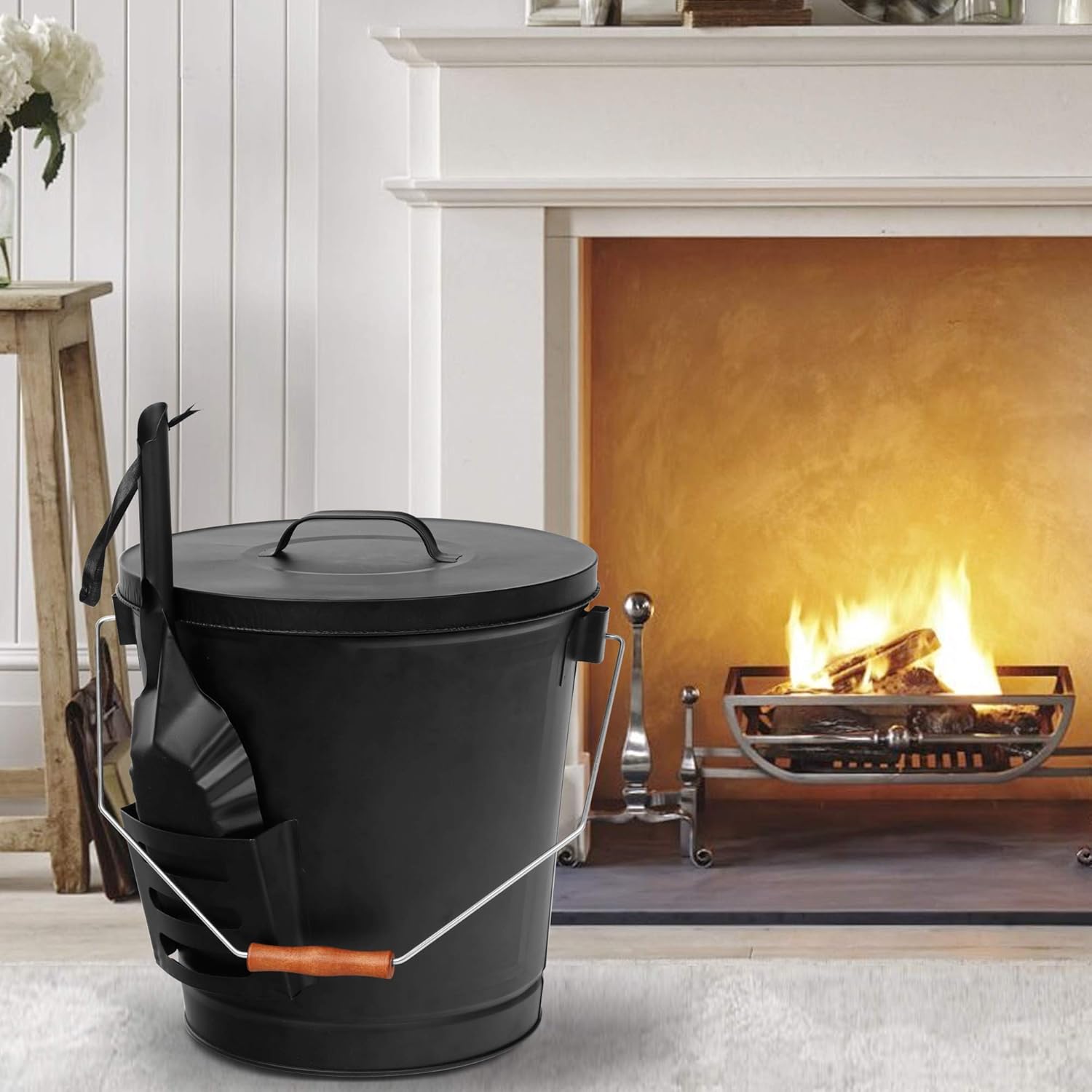 Amazon.com: Saicool Ash Bucket with Lid and Shovel, 5.15 Gallon ...