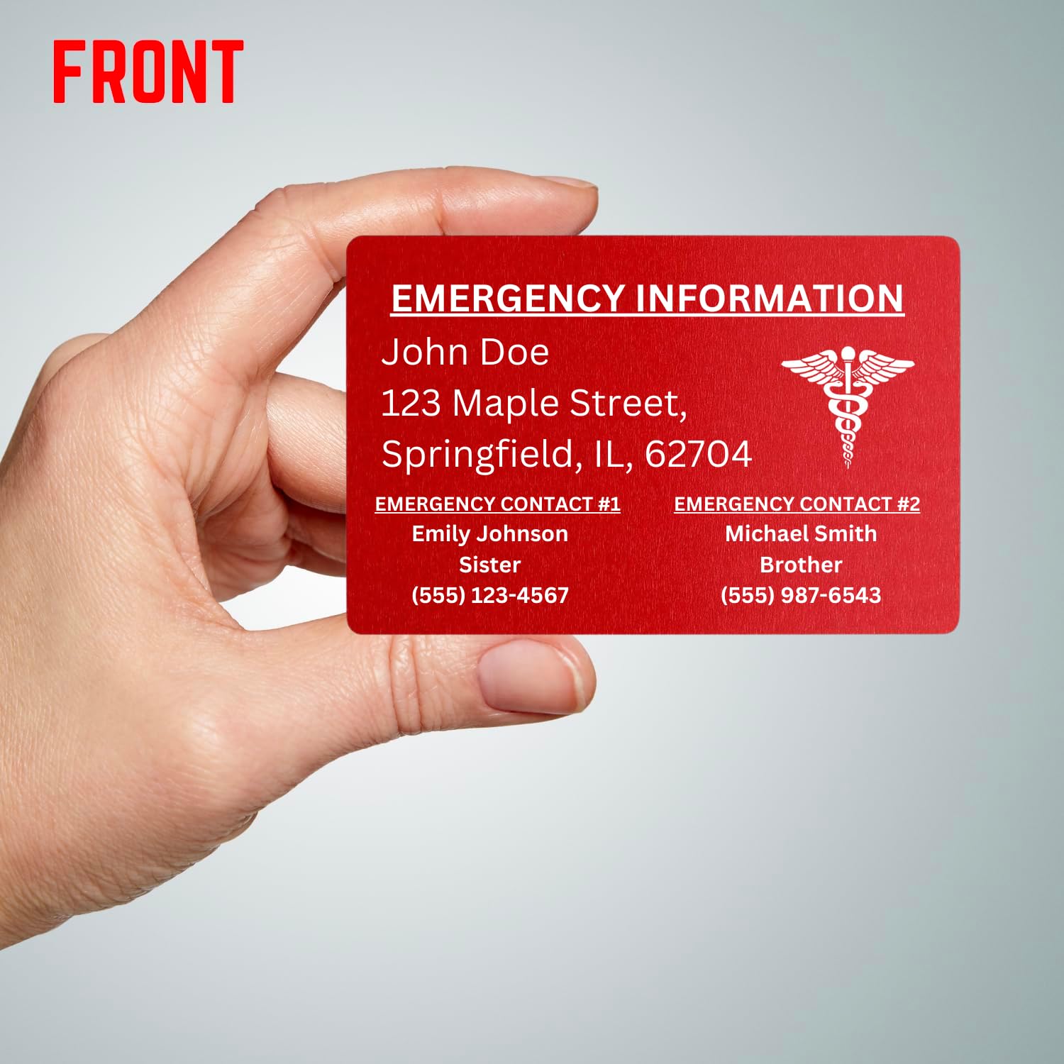 Medical Alert Symbol Business Cards Emergency Medical Information, ID