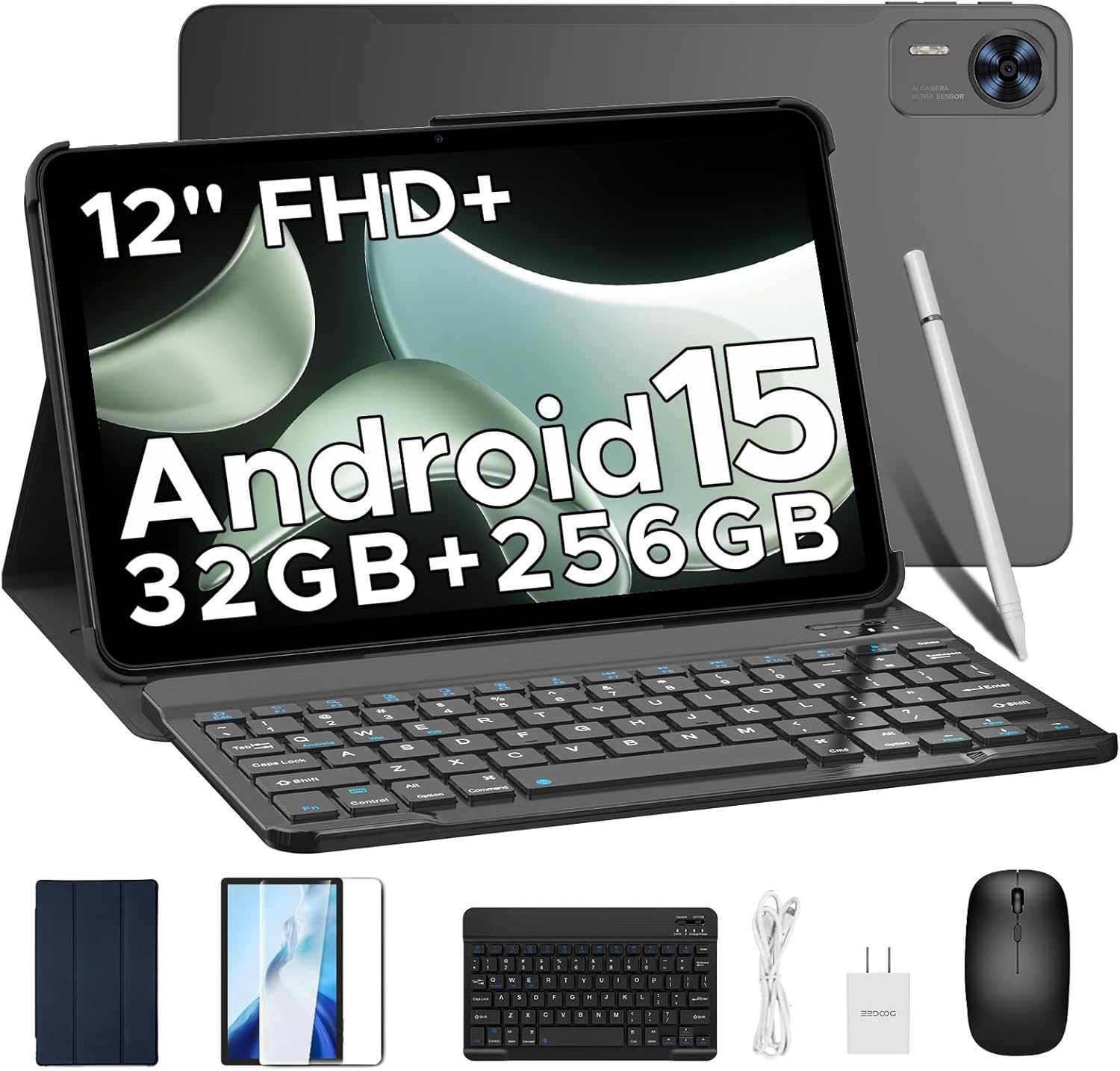 Amazon.com: DOOGEE T36 12 inch Tablet with Keyboard, 32GB+256GB/2TB ...