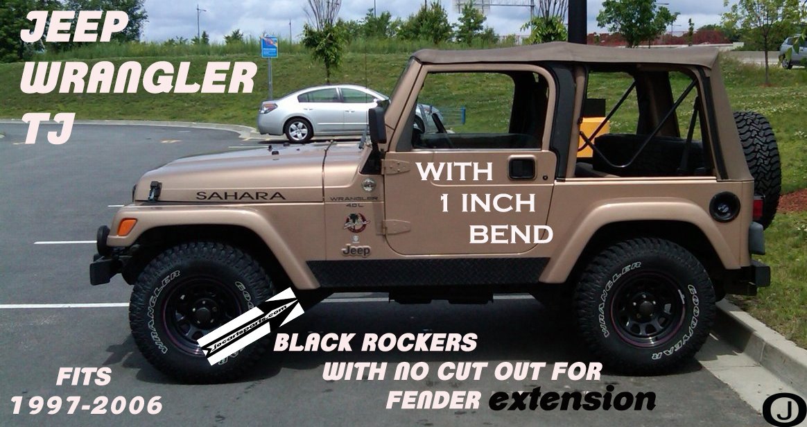 Amazon.com: Fits Jeep Tj Diamond Plate Black Side Rocker Panels with 1 ...