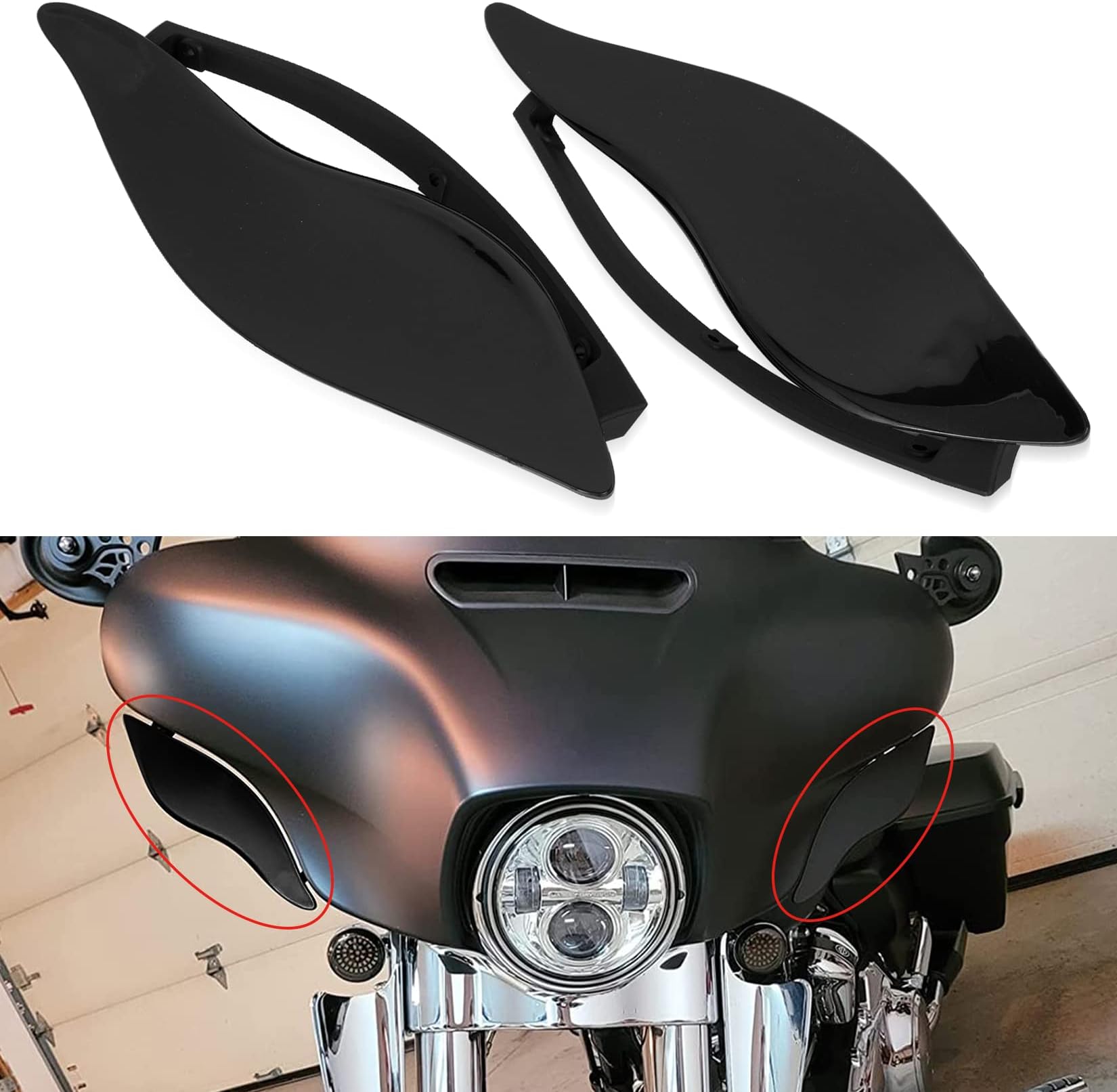 Amazon.com: ANONEMOTO Black Adjustable Wind Deflectors Upper Fairing ...