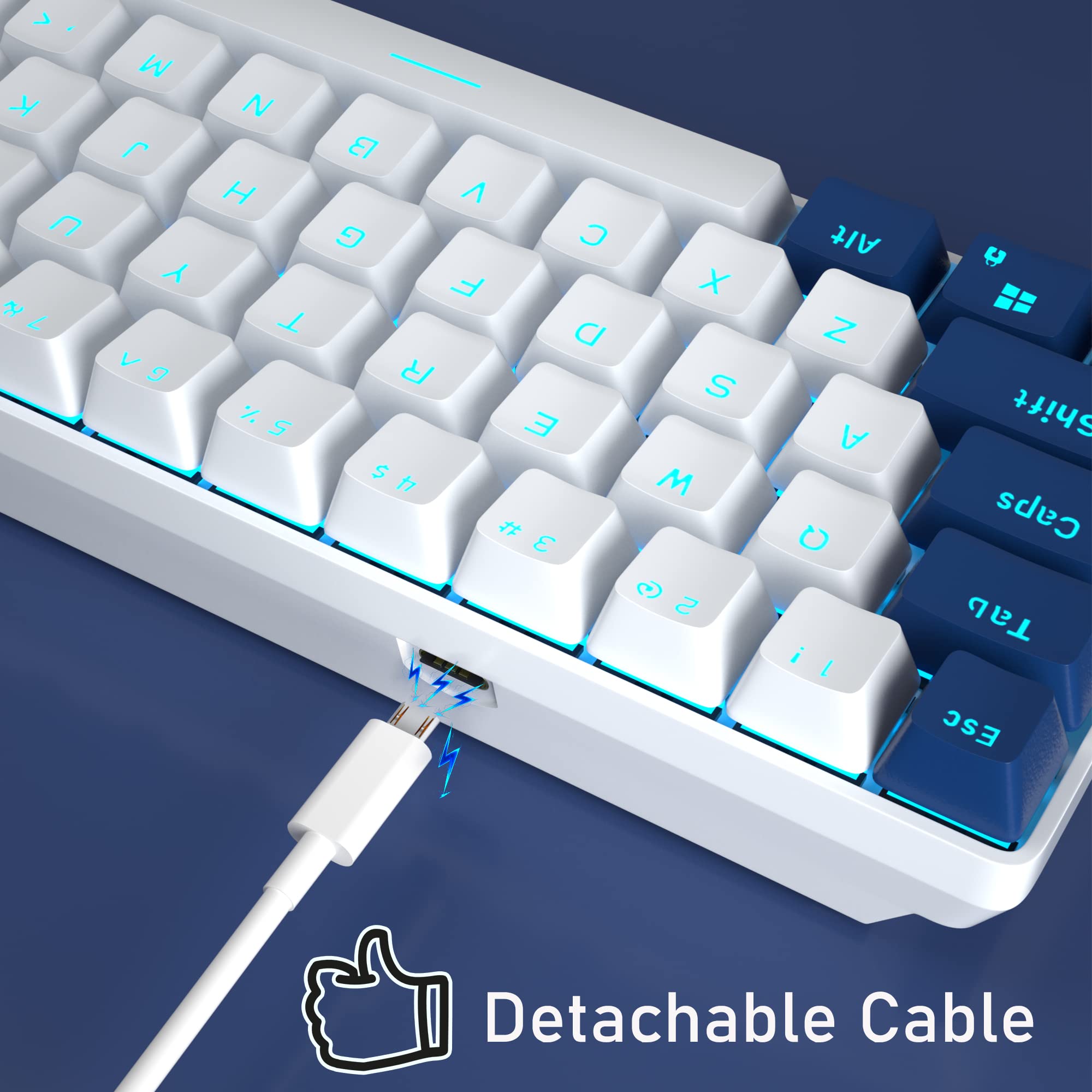 Buy Percent 60 Mechanical Keyboard,Detachable Type-C Keyboard Compact ...