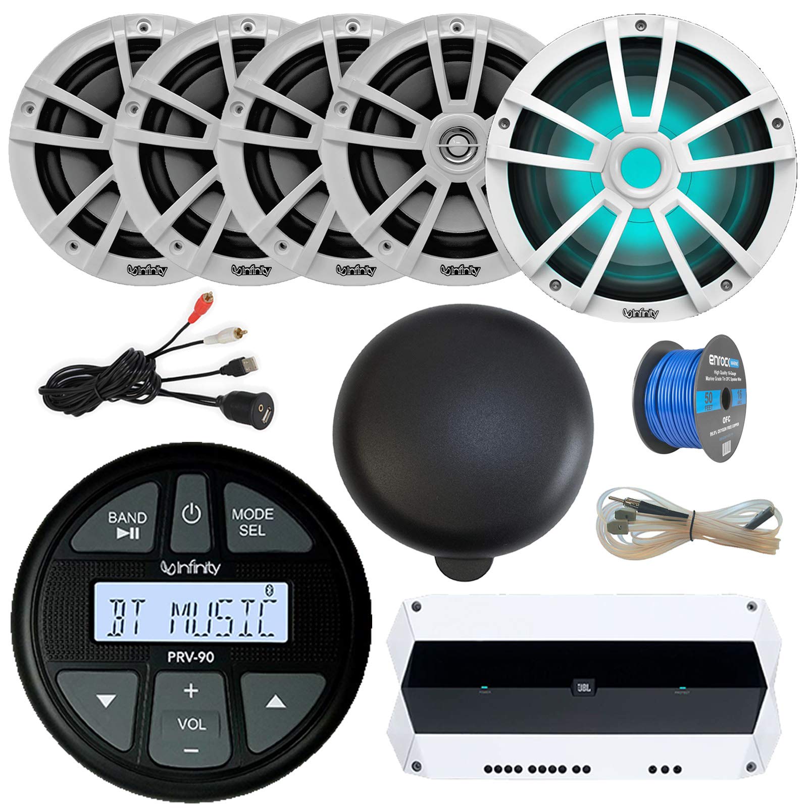 Pontoon Boat Audio System Bluetooth Aux Usb Gauge Stereo Prv ...
