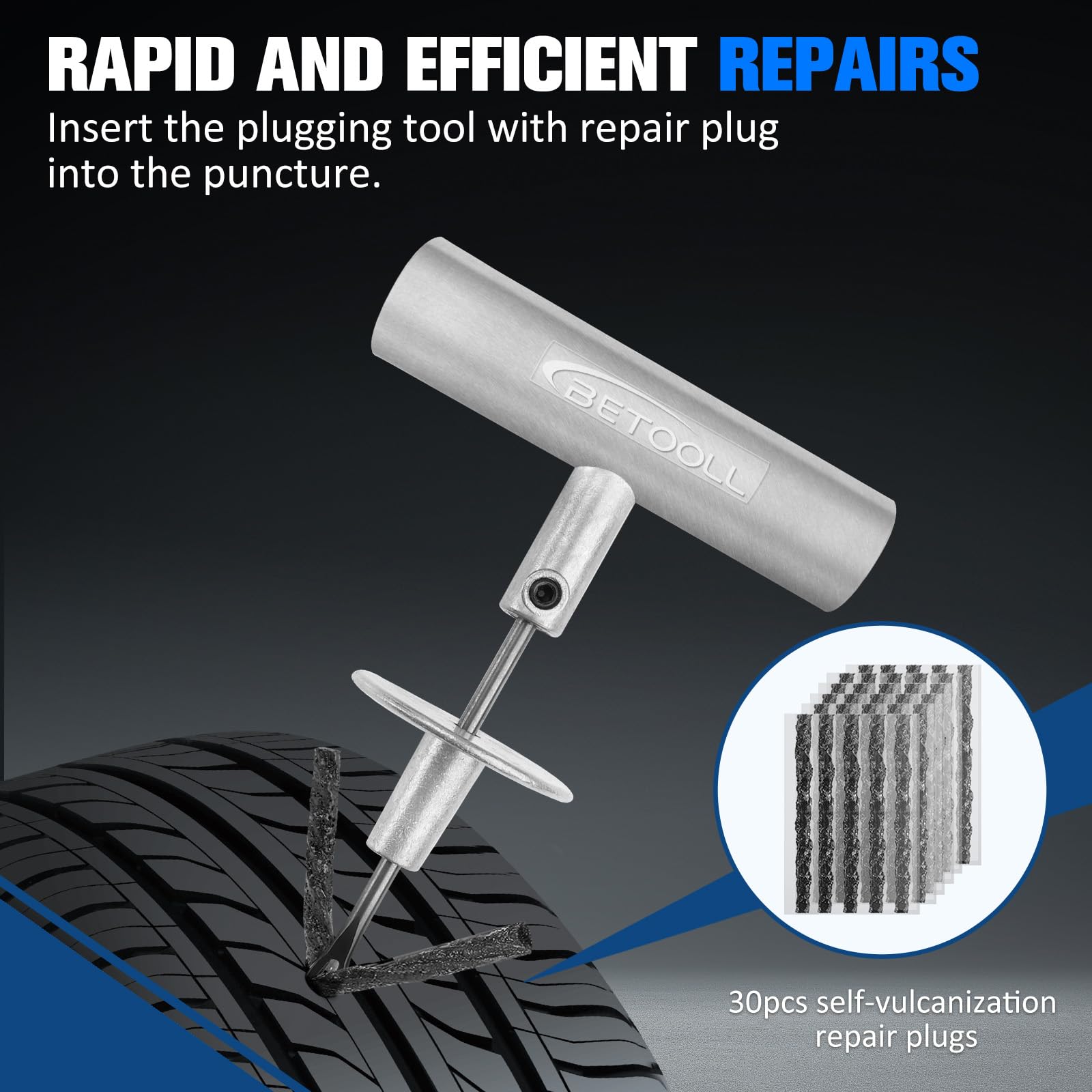 Snapklik.com : Tire Repair Kit, 44 Pcs Professional Heavy Duty ...
