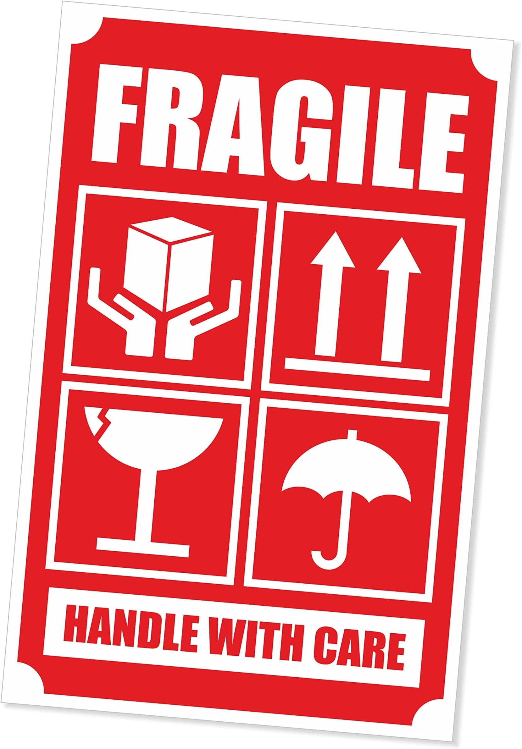 PG Creations Fragile Stickers for Packing, 4.5x7 Inch, Large Size ...