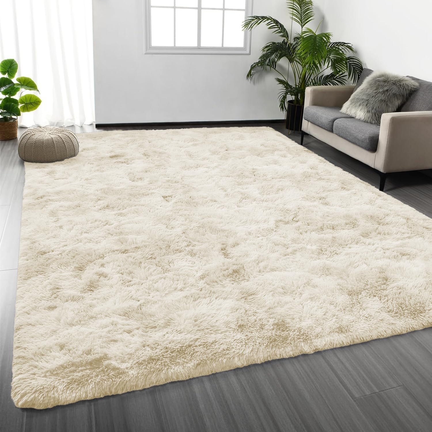 Oxford Homeware Rugs Living Room – Cream Area Rugs for Bedroom Large ...