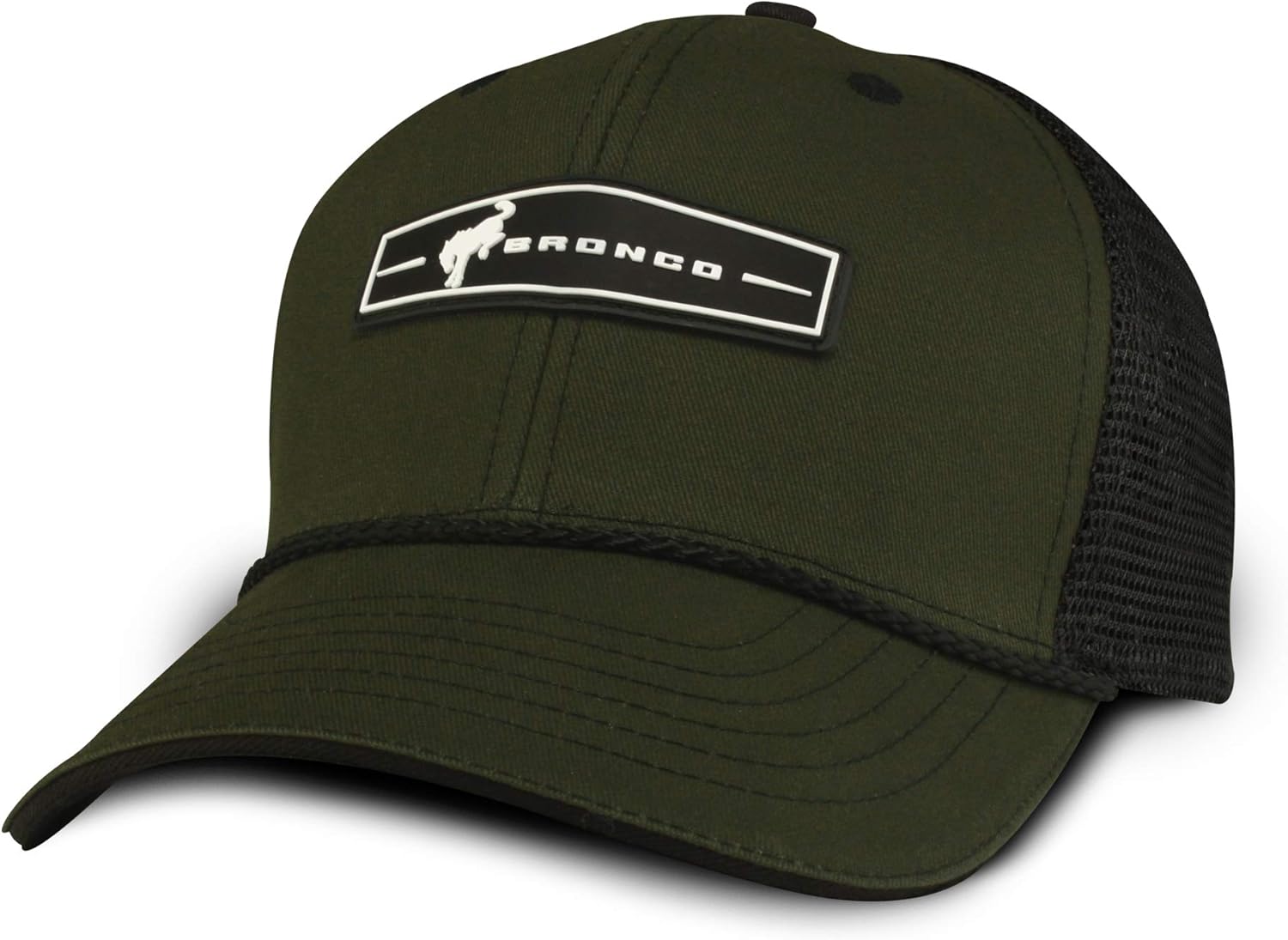 Ford Bronco Baseball Cap, Mesh Back Rubber Patch Trucker Hat, Dark ...