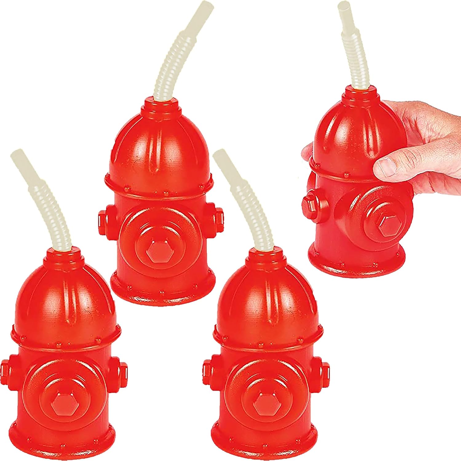 Amazon.com: Fire Hydrant Straw Cups With Lids (4 Pack) 12oz - for ...