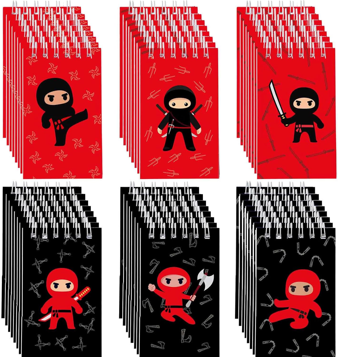 Amazon.com: Zhanmai 48 Pcs Ninja Theme Secret Notebooks Spiral ...