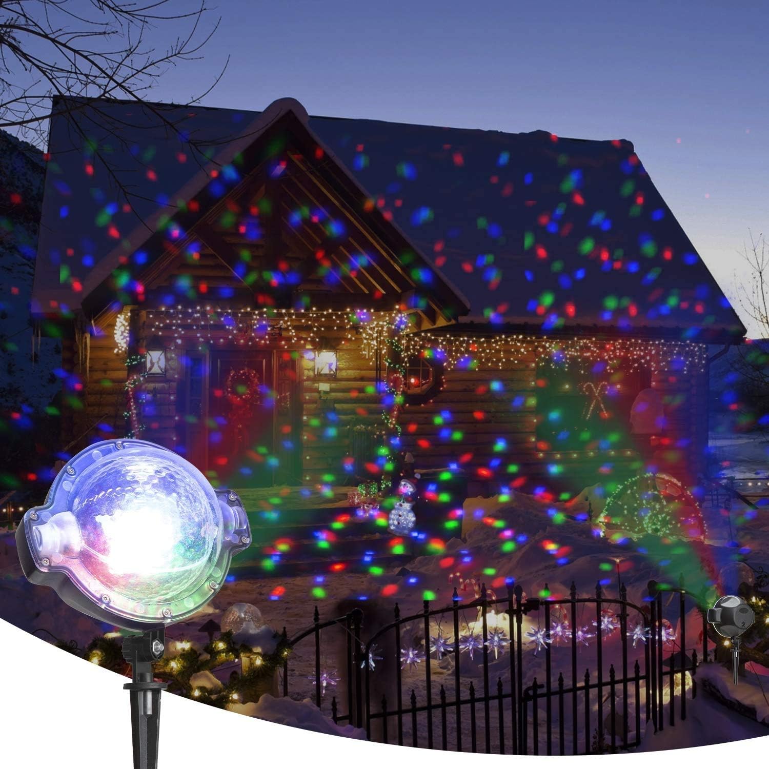 EAMBRITE Multicolour Party Lights Rotating Falling Snow Projector ...