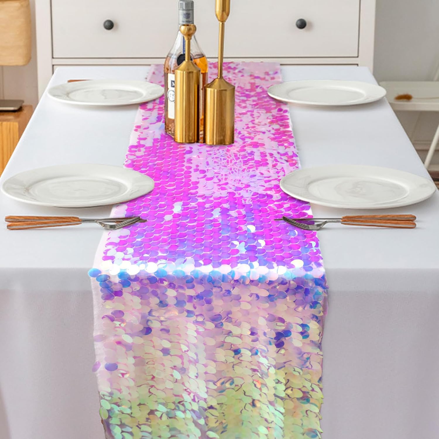 Amazon.com: Mermaid Party Table Runner - 12 x 84 in, Mermaid Table ...