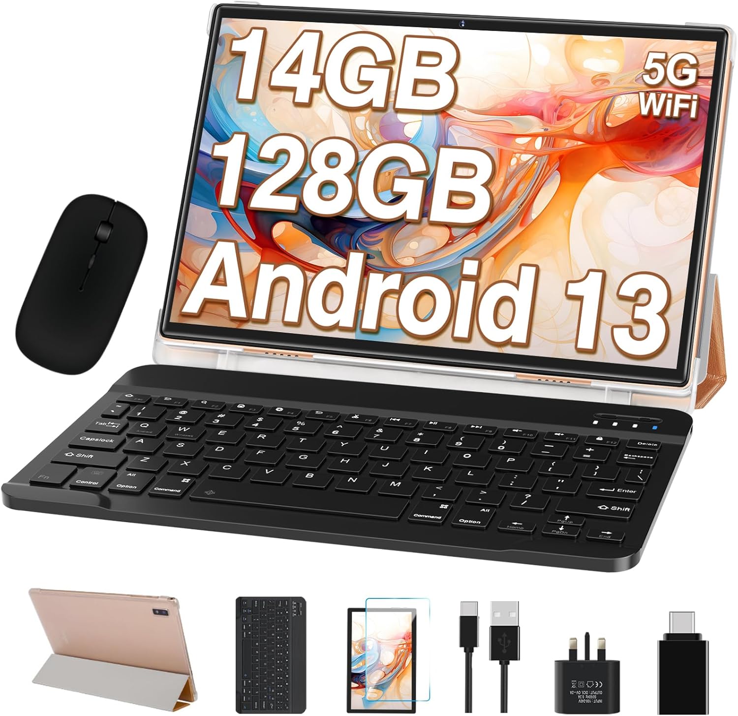 Oangcc 2024 Latest Tablet 10 Inch Android 13 OS Tablets, 14GB RAM 128GB ...